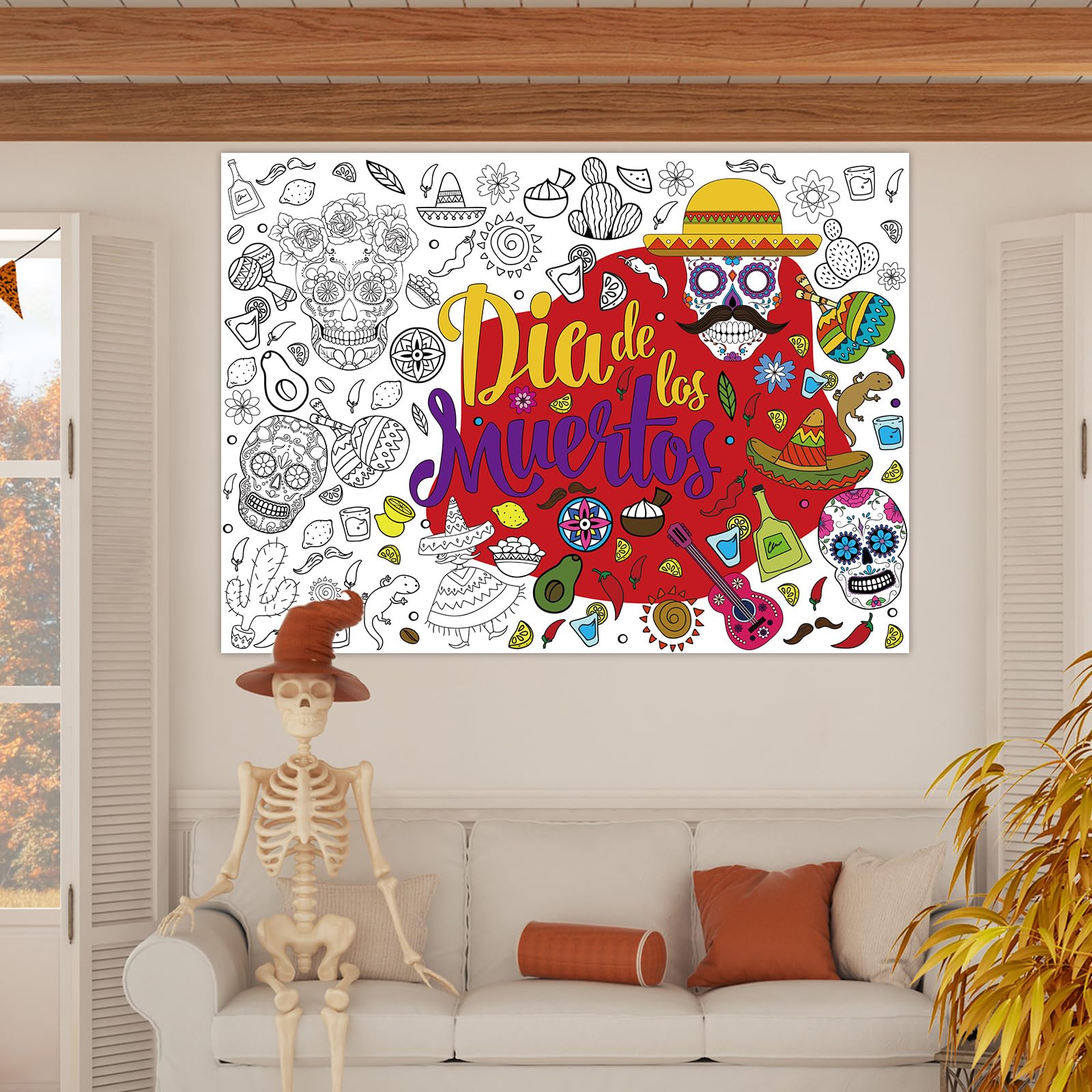 Snapklik.com : Day Of The Dead Giant Coloring Poster Dia De Los Muertos ...