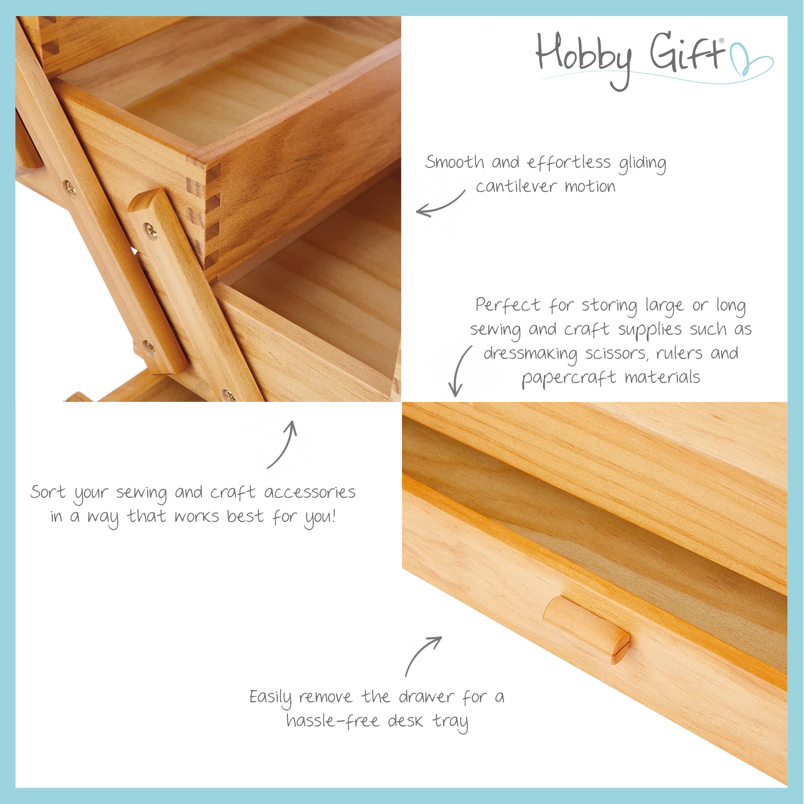 Solid Pine Sewing Chest Trimits Wood Cantilever Sewing Box Brand New ...