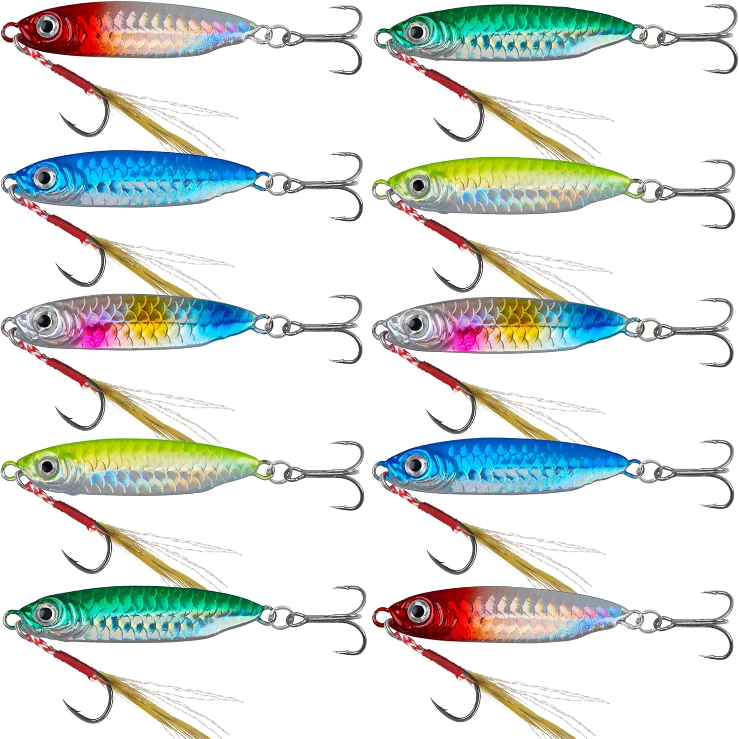 Amazon.com : Jigging Lure Lead Fish,5pcs/10pcs Blade Baits Metal Jig ...