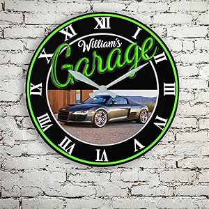 Amazon.com: Personalized Car Photo Wooden Wall Clock Car Theme Round ...