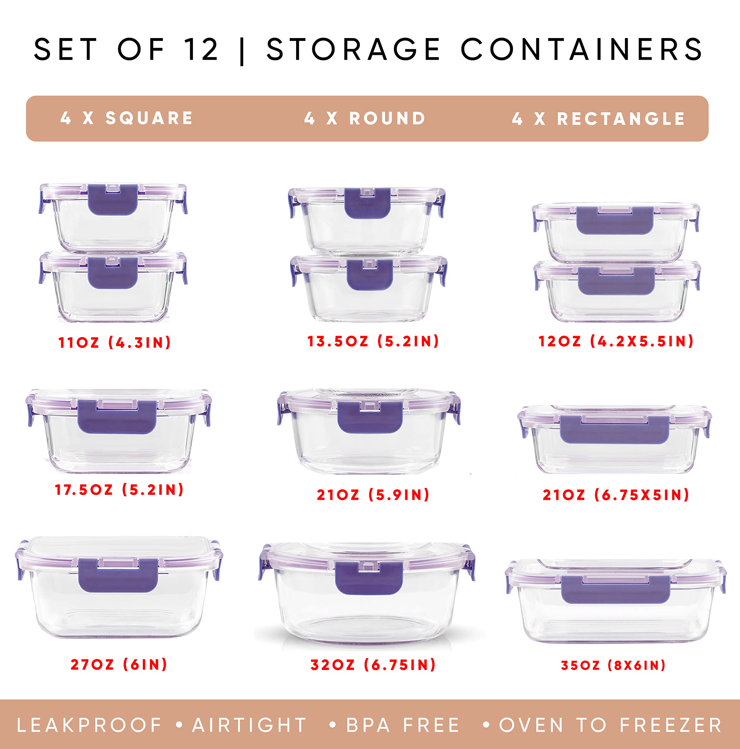 Snapklik.com : JoyJolt 24pc Borosilicate Glass Storage Containers