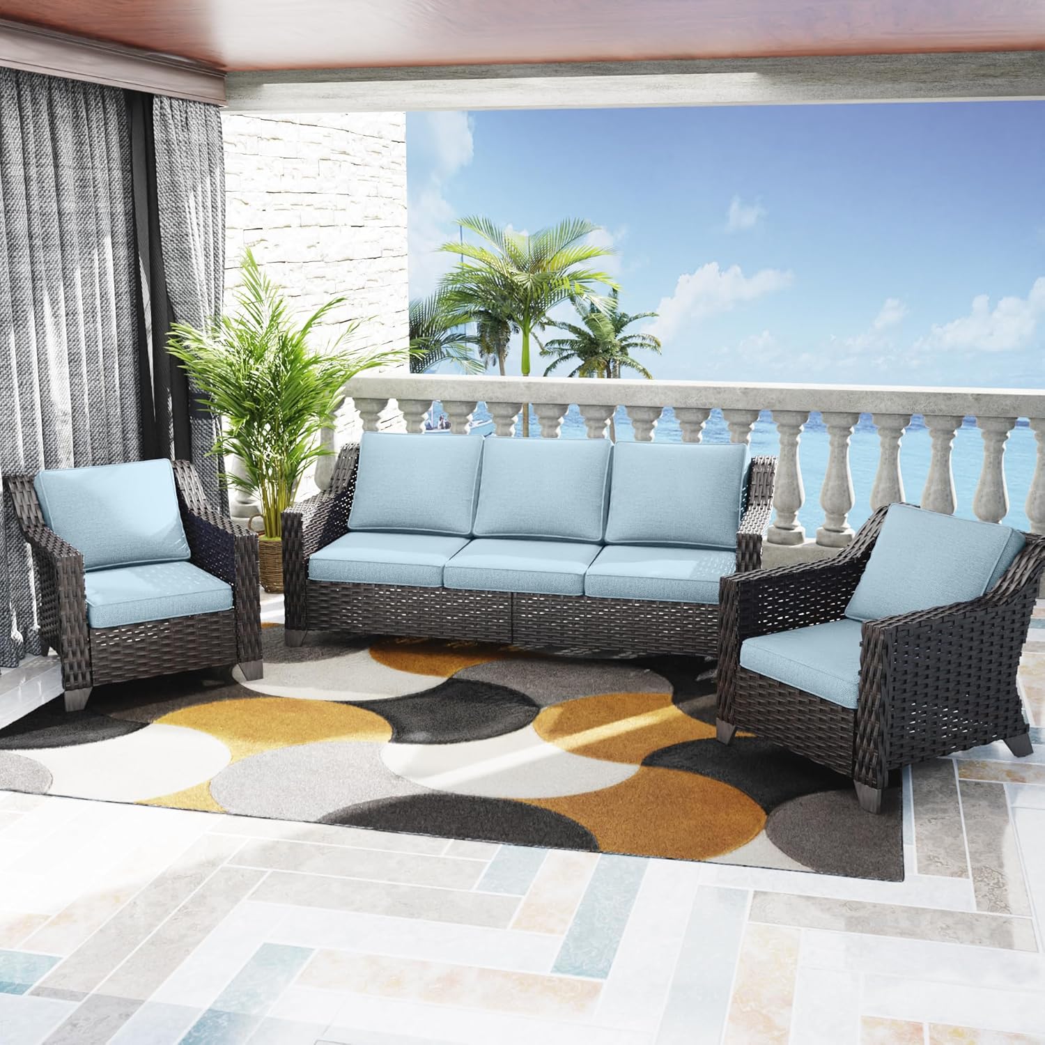 Amazon.com: Gardenbee Patio Furniture Set Outdoor 3-Piece Conversation ...