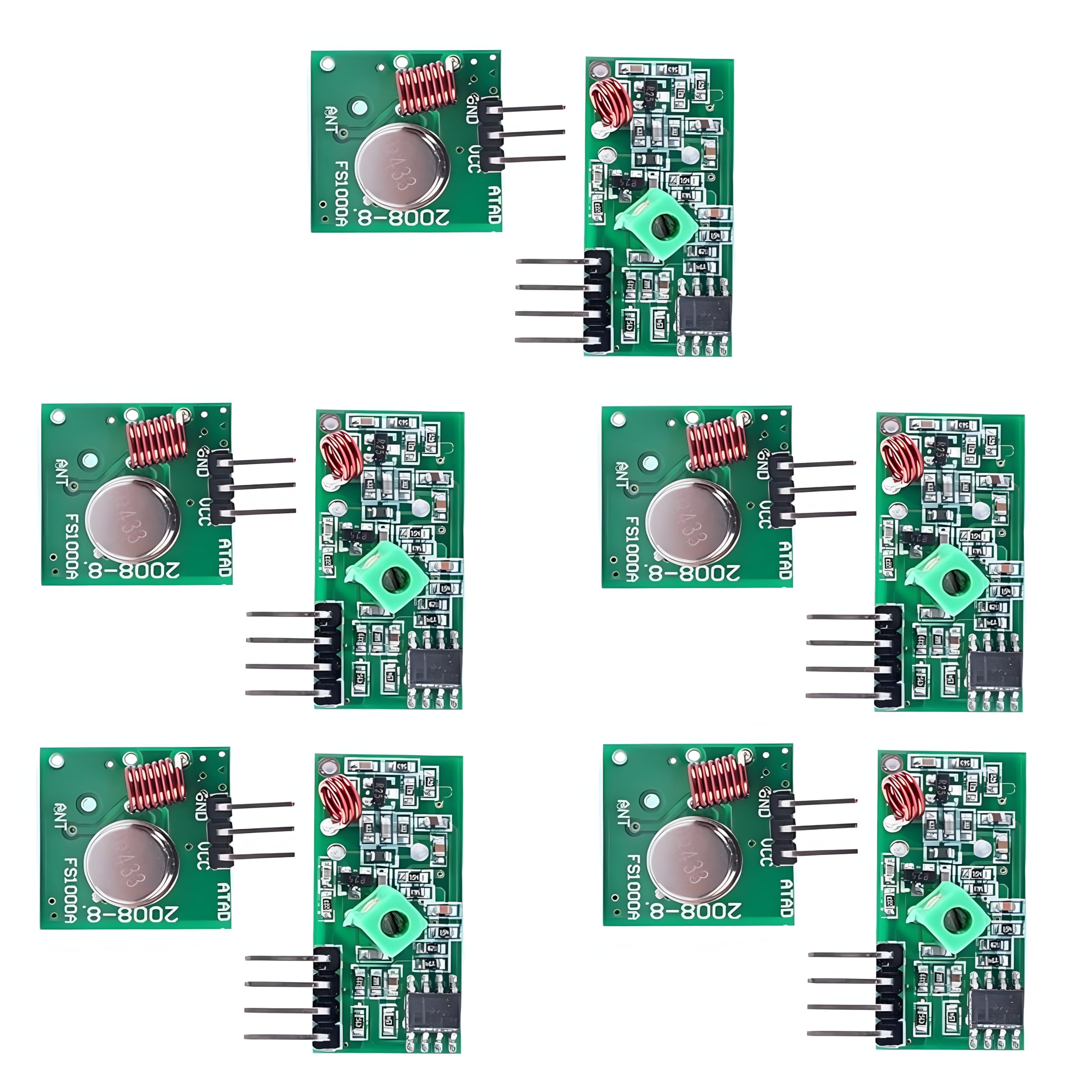 Buy 5 Sets 433Mhz RF Transmitter Receiver Transmitter Receiver Module Arduino Wireless Radio Kit ...