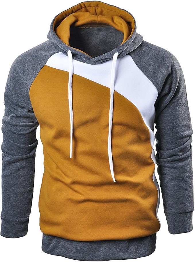 Mooncolour Men's Novelty Color Block Pullover Hoodies Outwear at Amazon ...