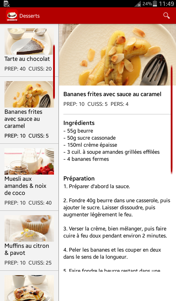 Desserts Recipes - App on Amazon Appstore