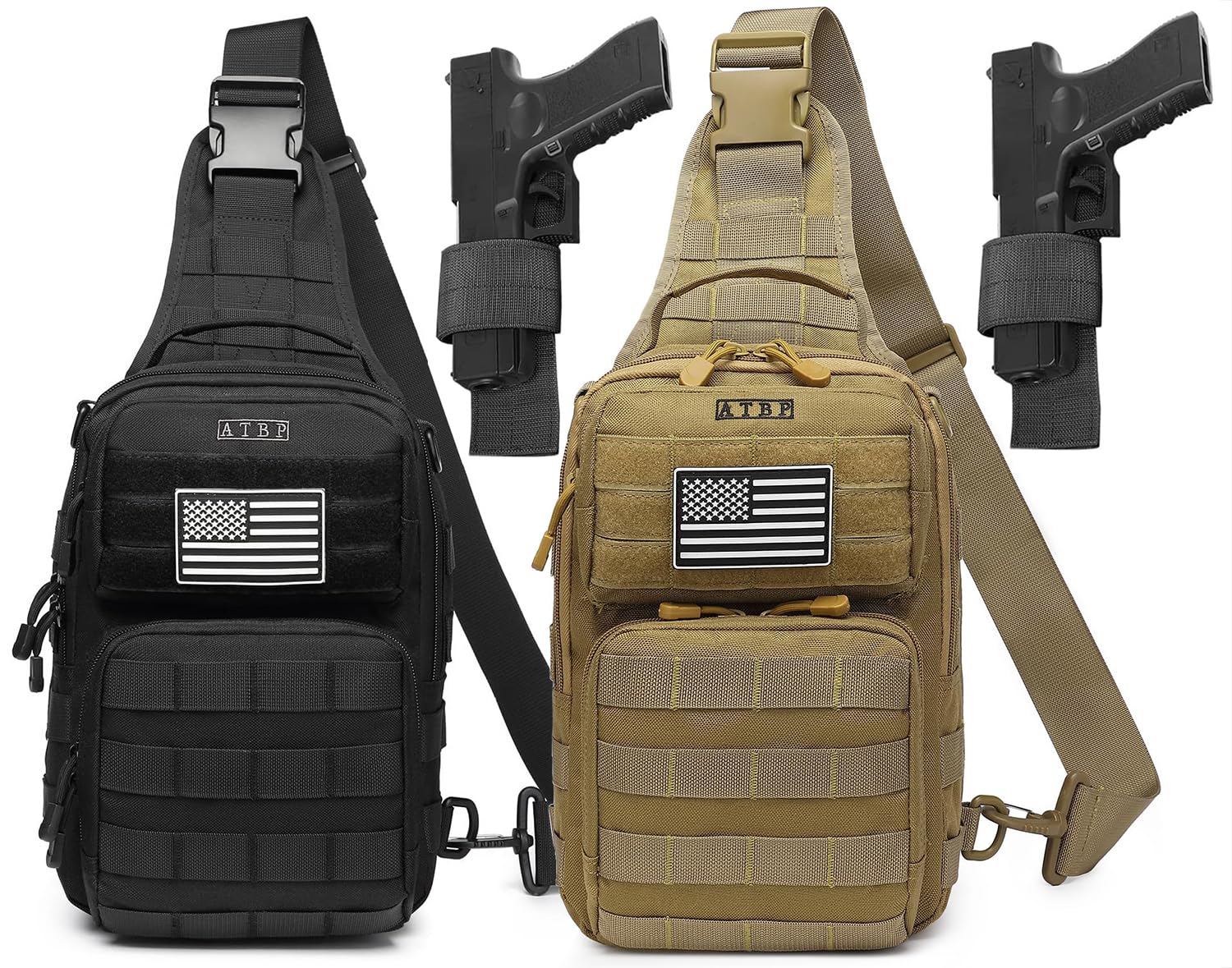 Amazon.com: ATBP Tactical Sling Backpack With Holster Military ...