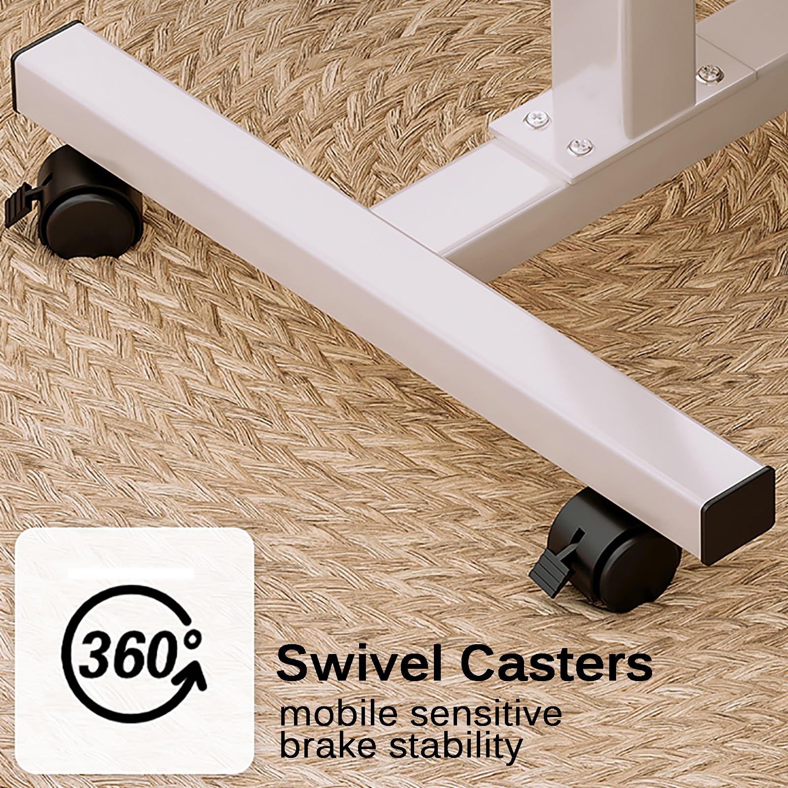 Birou, WALALLA, Cu roti, Ajustabil, 55x32cm, Alb - eMAG.ro