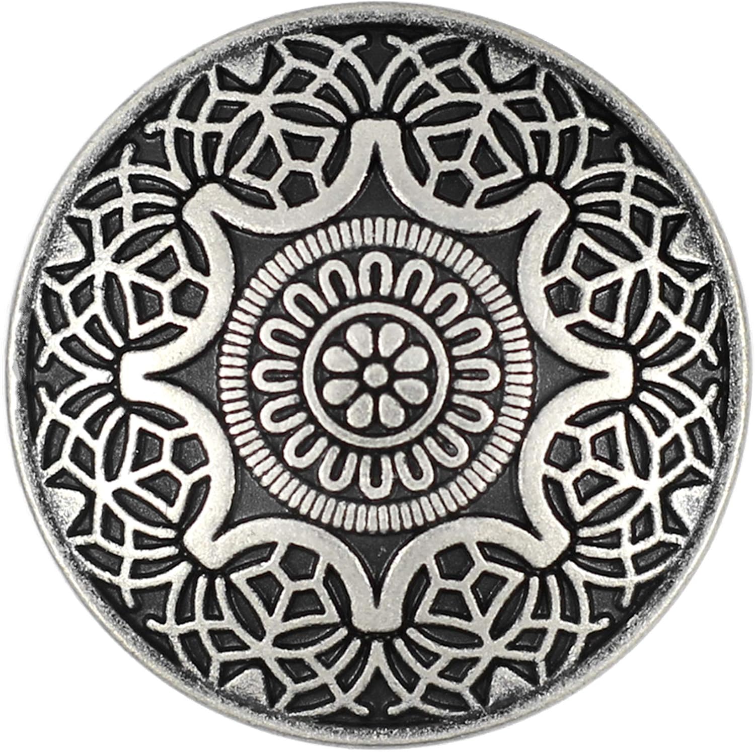 Amazon.com: Bezelry 10 Pieces Arabesque Flower Metal Shank Buttons ...