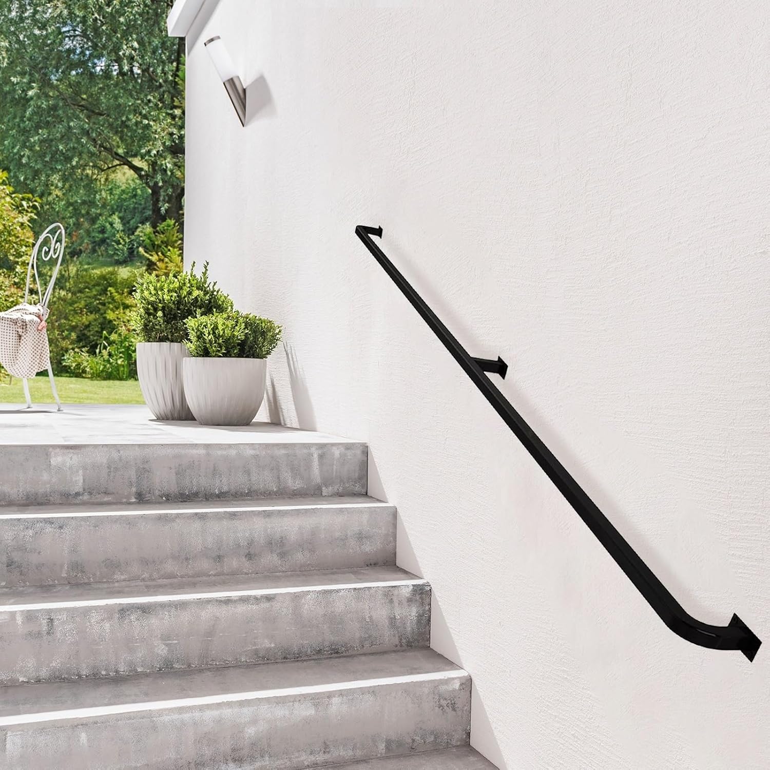 Staircase Handrail Kit - Indoor Outdoor Decking Rail 60cm 1m 150cm 2m ...