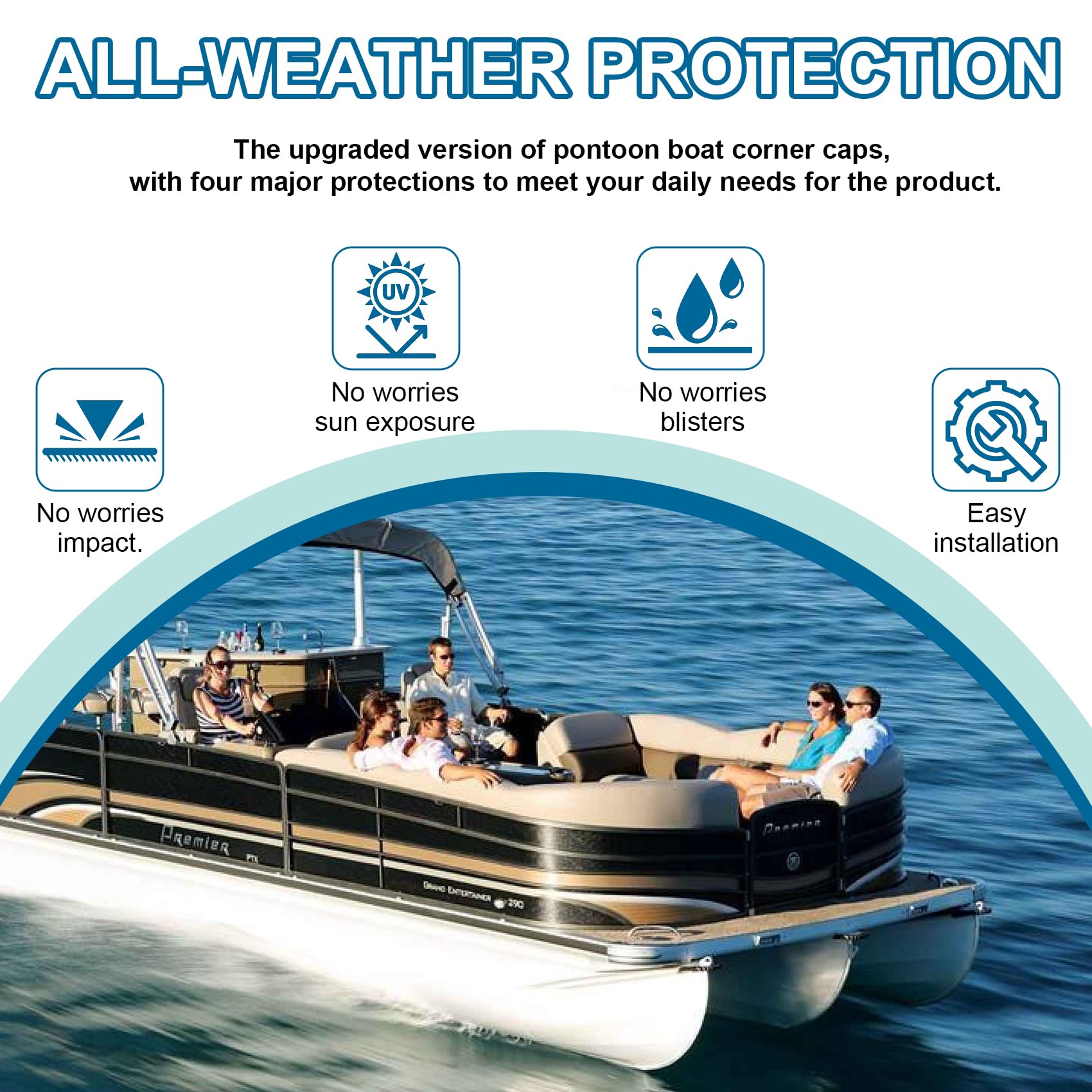 Snapklik.com : Upgraded Pontoon Boat Corner Caps For Pontoon Boat Deck ...
