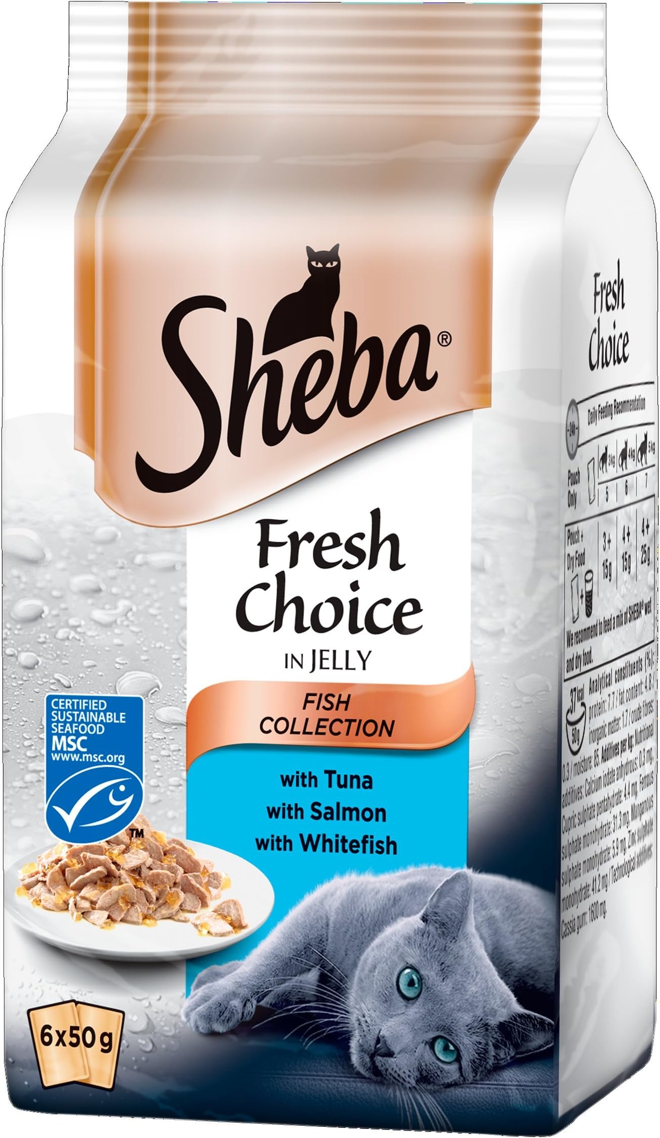Sheba Fresh Choice Cat Pouches Fish Collection in Jelly, 300 g : Amazon ...