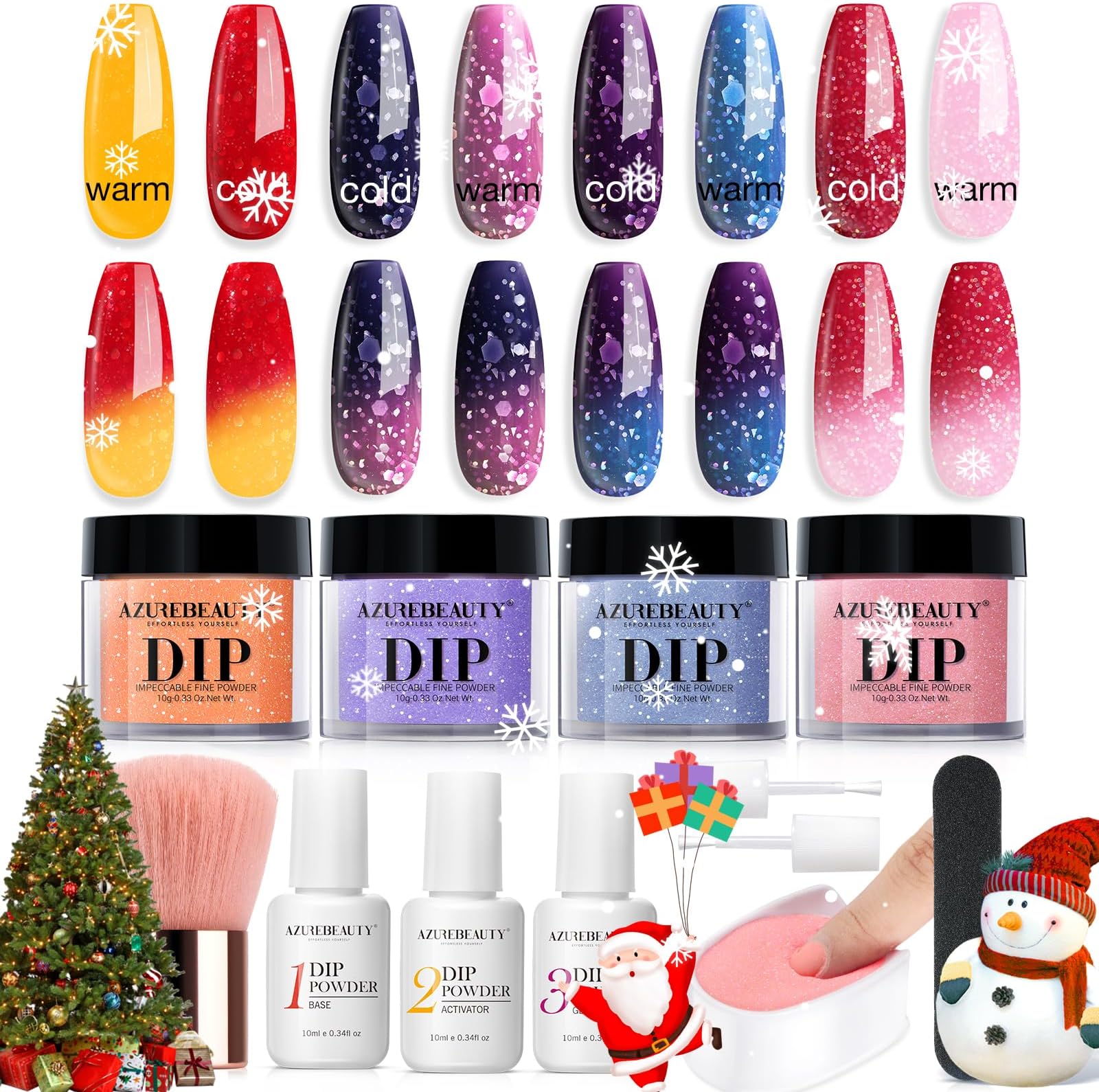 Amazon.com: AZUREBEAUTY Color Changing Dip Powder Nail Kit Starter Fall ...