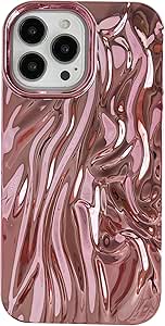 Amazon.com: Caseative for iPhone 13 Pro Max Case,Pleated Water Ripple Chrome Wave Pattern Soft ...