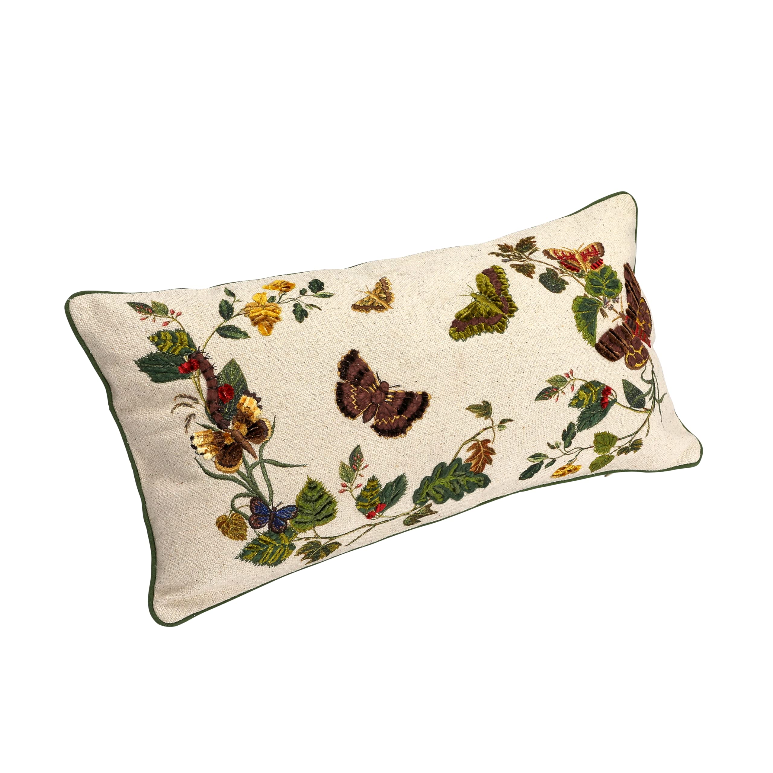 Amazon.com: Creative Co-Op Cotton Lumbar Butterflies, Flowers ...