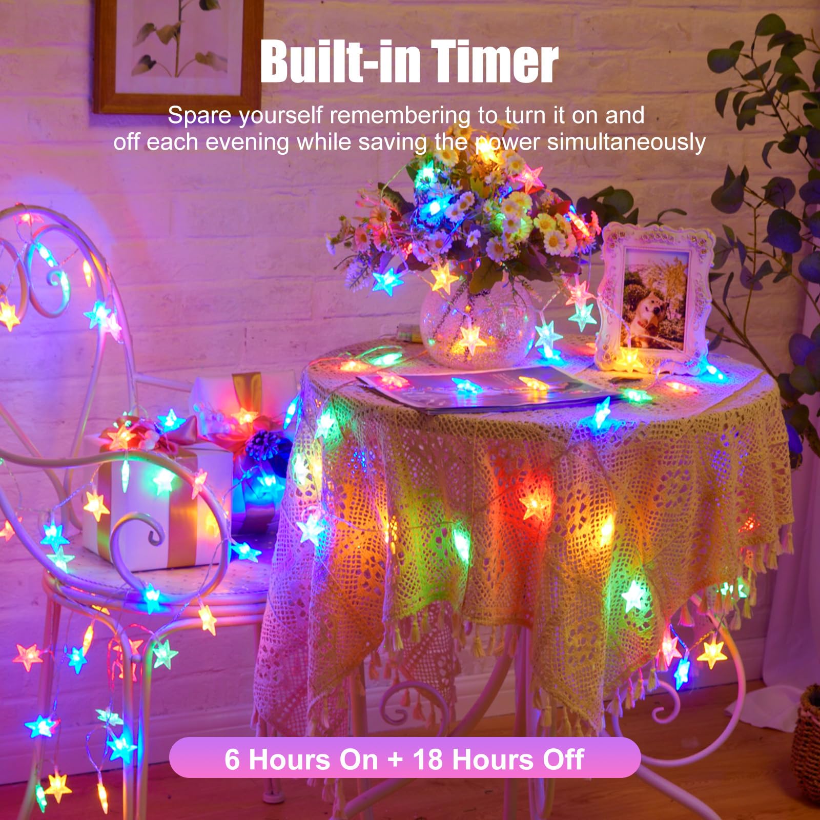 Snapklik.com : Minetom Star String Lights Battery Operated - 17 Ft 50 ...