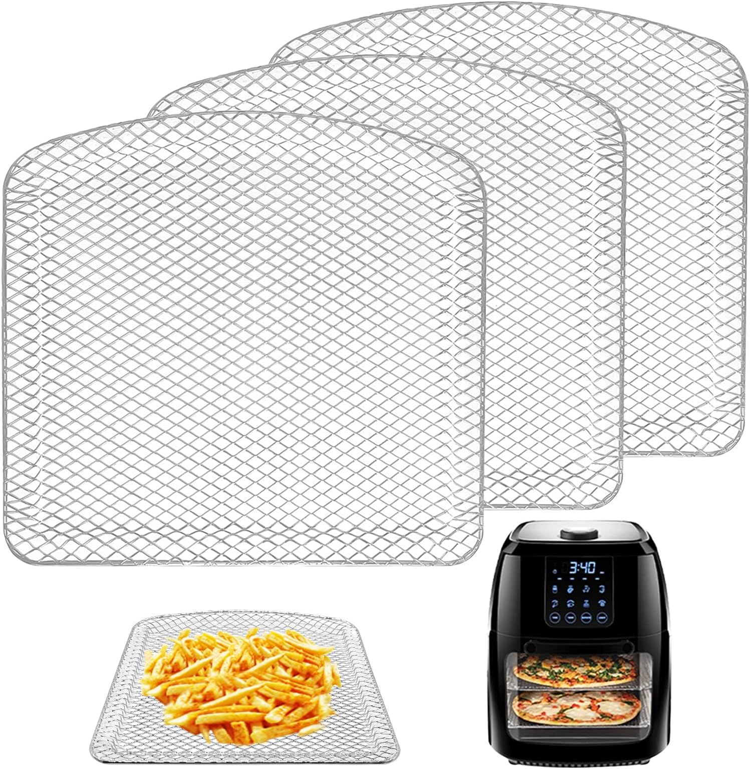 Amazon.com: GCQ Air Fryer Dehydrator Rack 3 PCS for Chefman 6.3QT 4-In ...