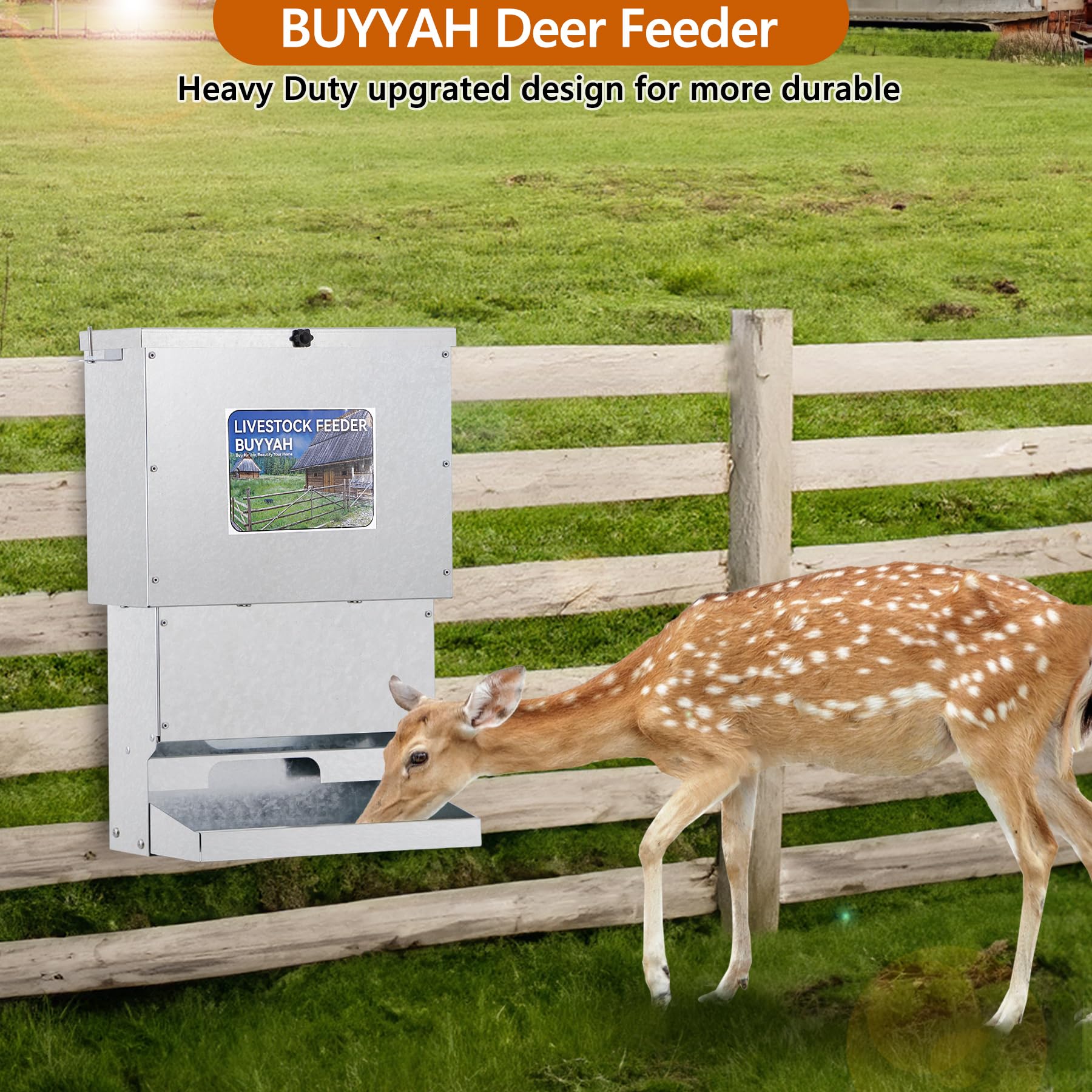 Snapklik.com : Deer Tree Protein Feeder, 60 Pounds Deer Feeder Box ...