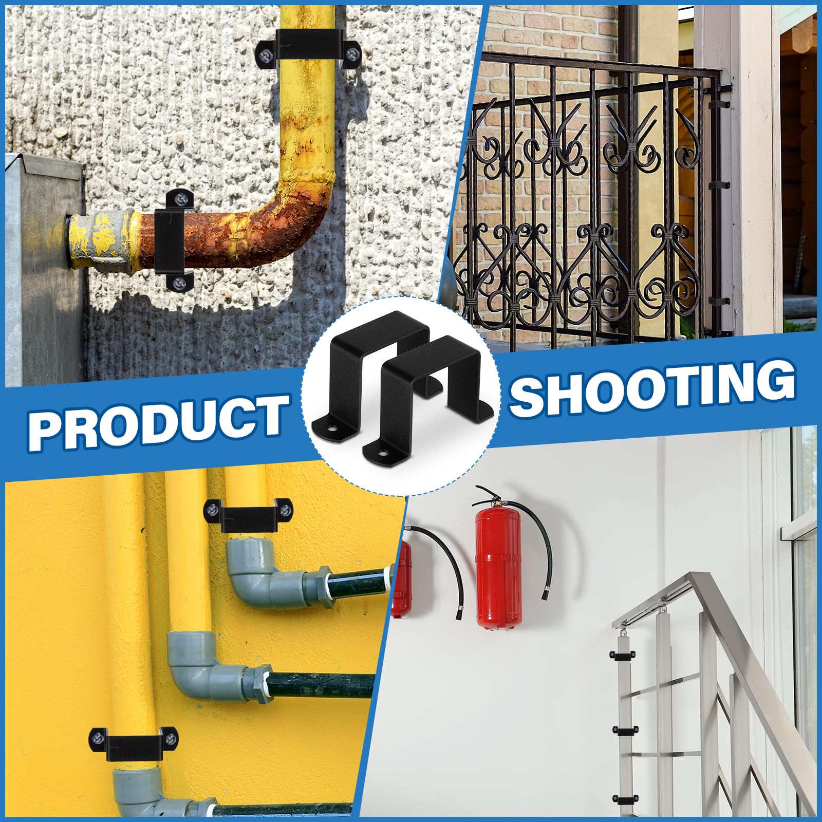 Snapklik.com : MorningRo 20 Pcs 2 X 2"" Square Tube Clamp Powder Coated ...