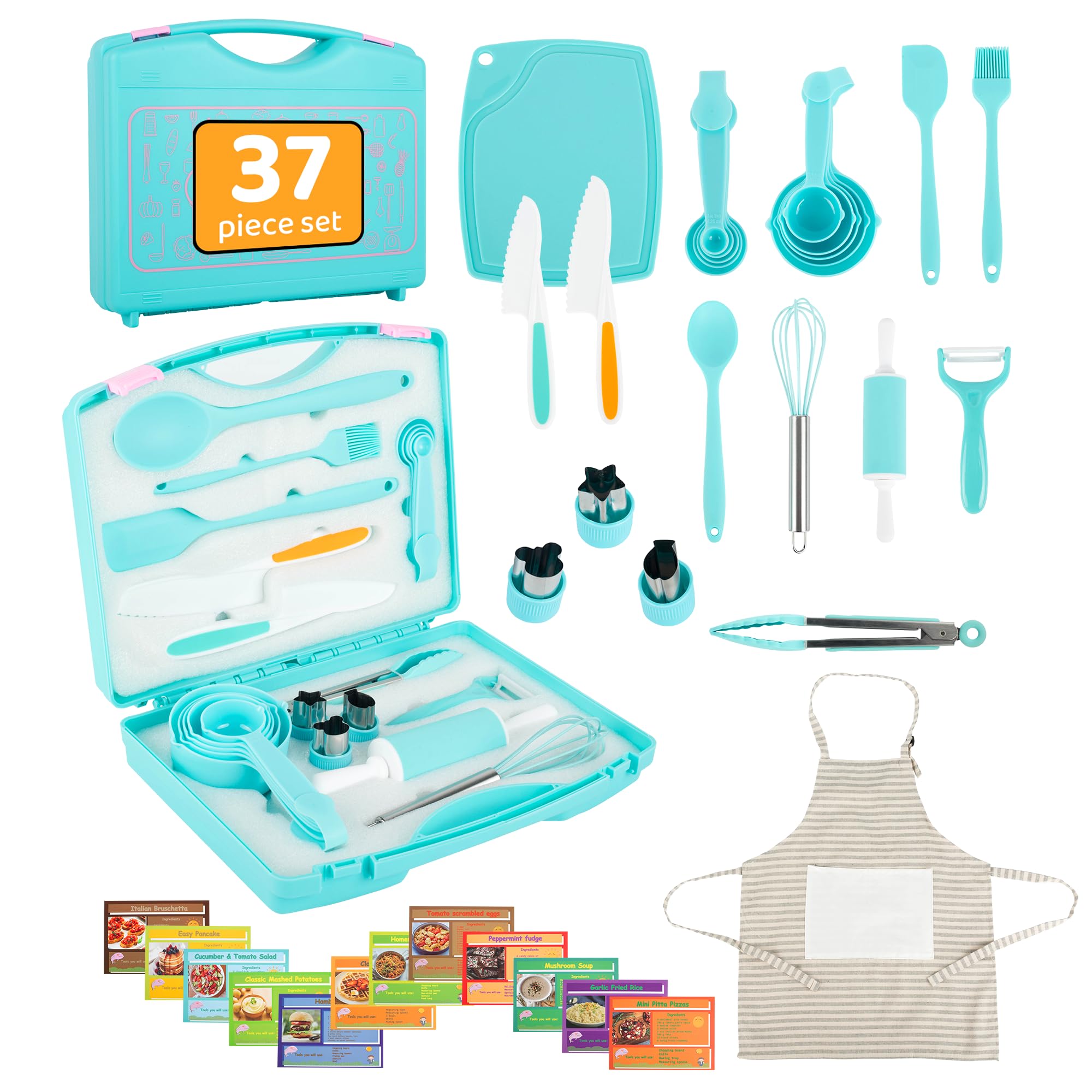 Amazon.com: Kids Cooking Sets Baking Set with Storage Container 37 ...