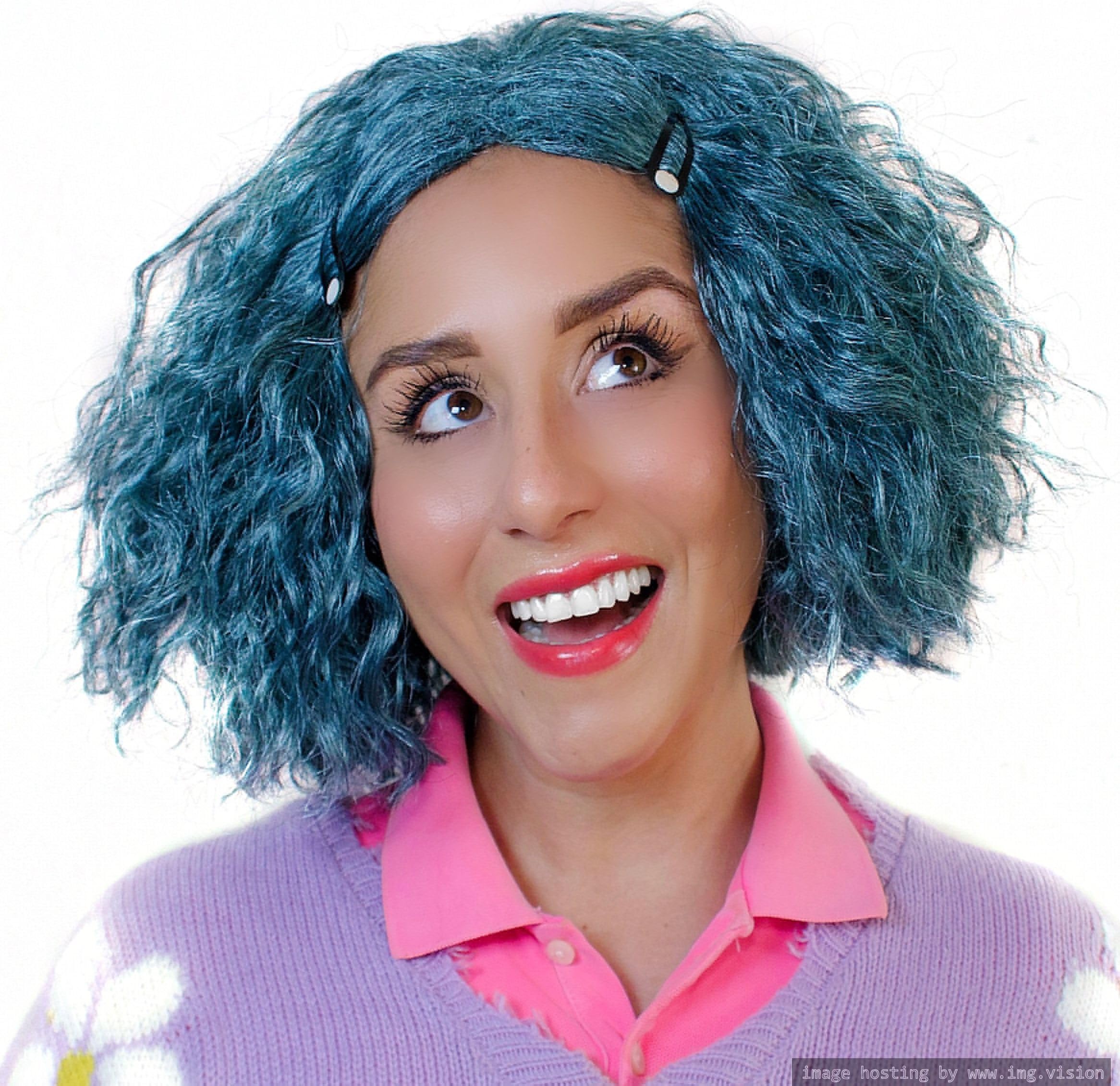 Amazon.com : Maxwigs Envy Inside Out Color Turquoise - Cartoon Wig ...