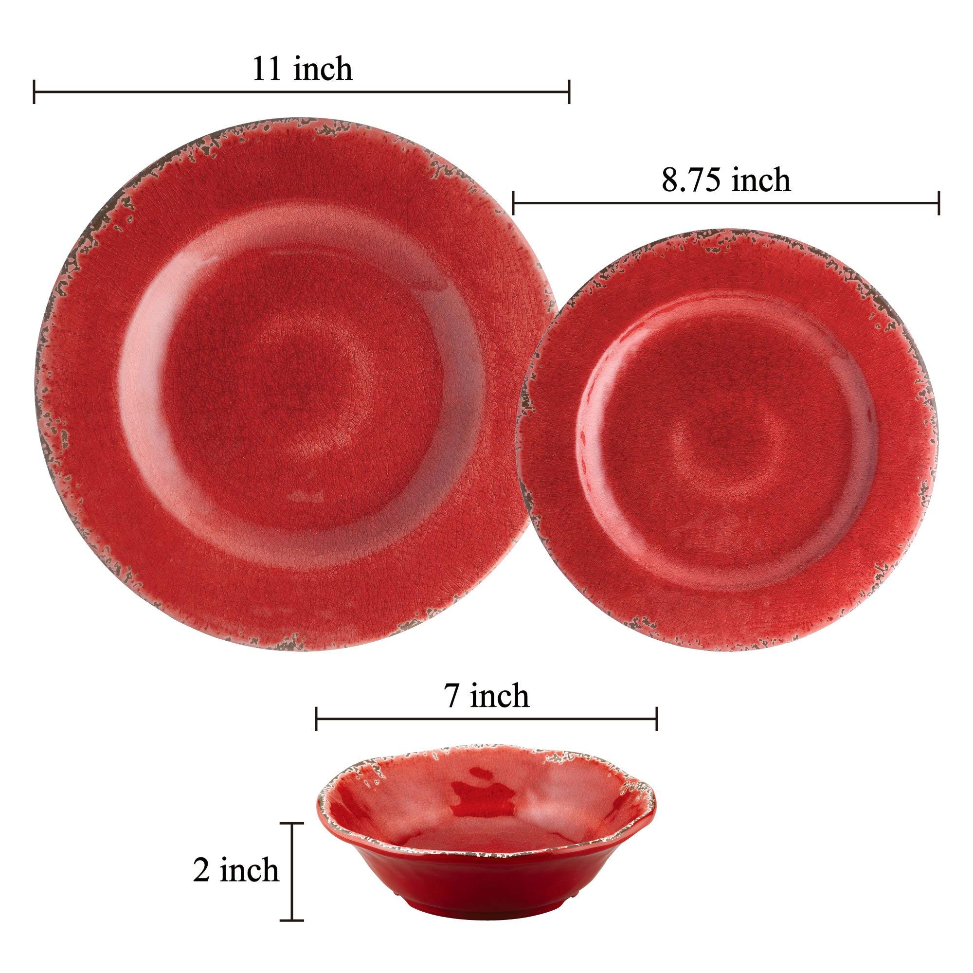 Snapklik.com : UPware 12-Piece Melamine Dinnerware Set, Includes Dinner ...