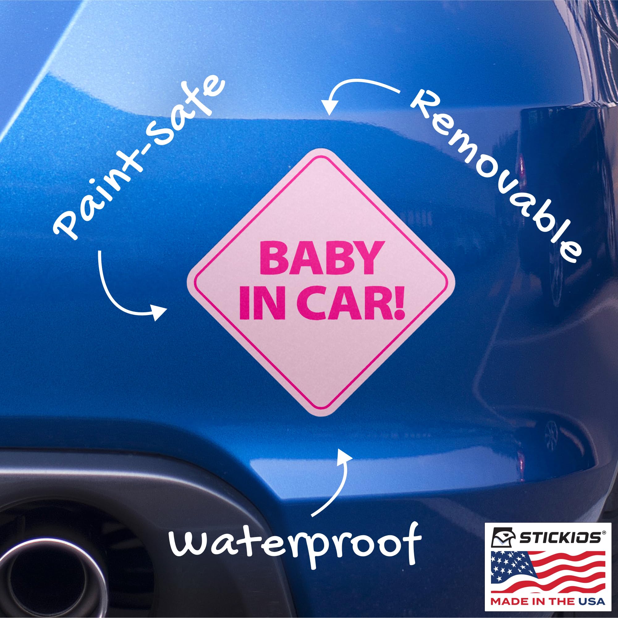 Snapklik.com : Stickios Baby On Board Stickers - Removable Non-Magnetic ...