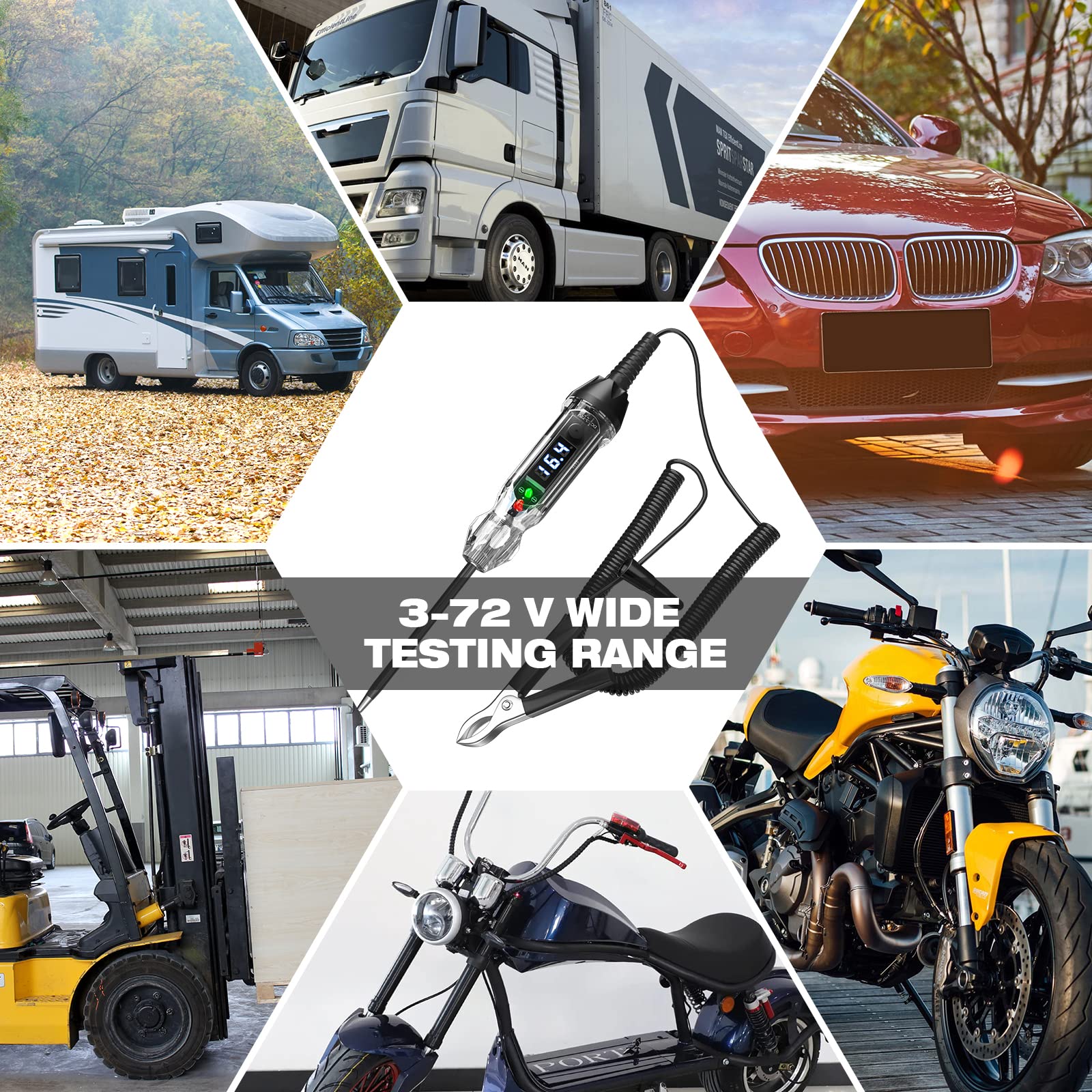 Snapklik.com : Upgraded 3-72V Buzzer Automotive Test Light, Heavy Duty ...