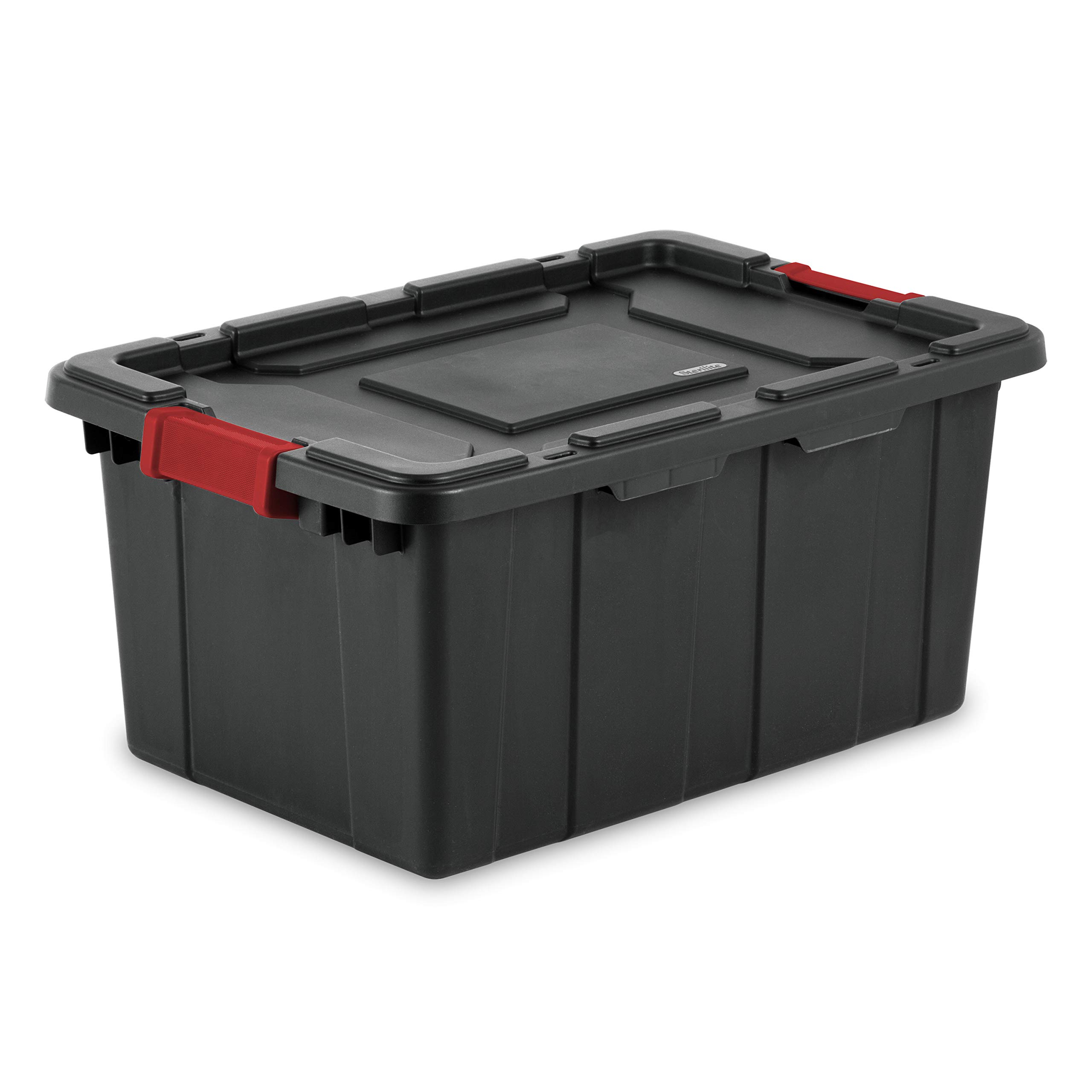 Sterilite 14649006 15 Gallon/57 Liter Industrial Tote, Black Lid & Base ...