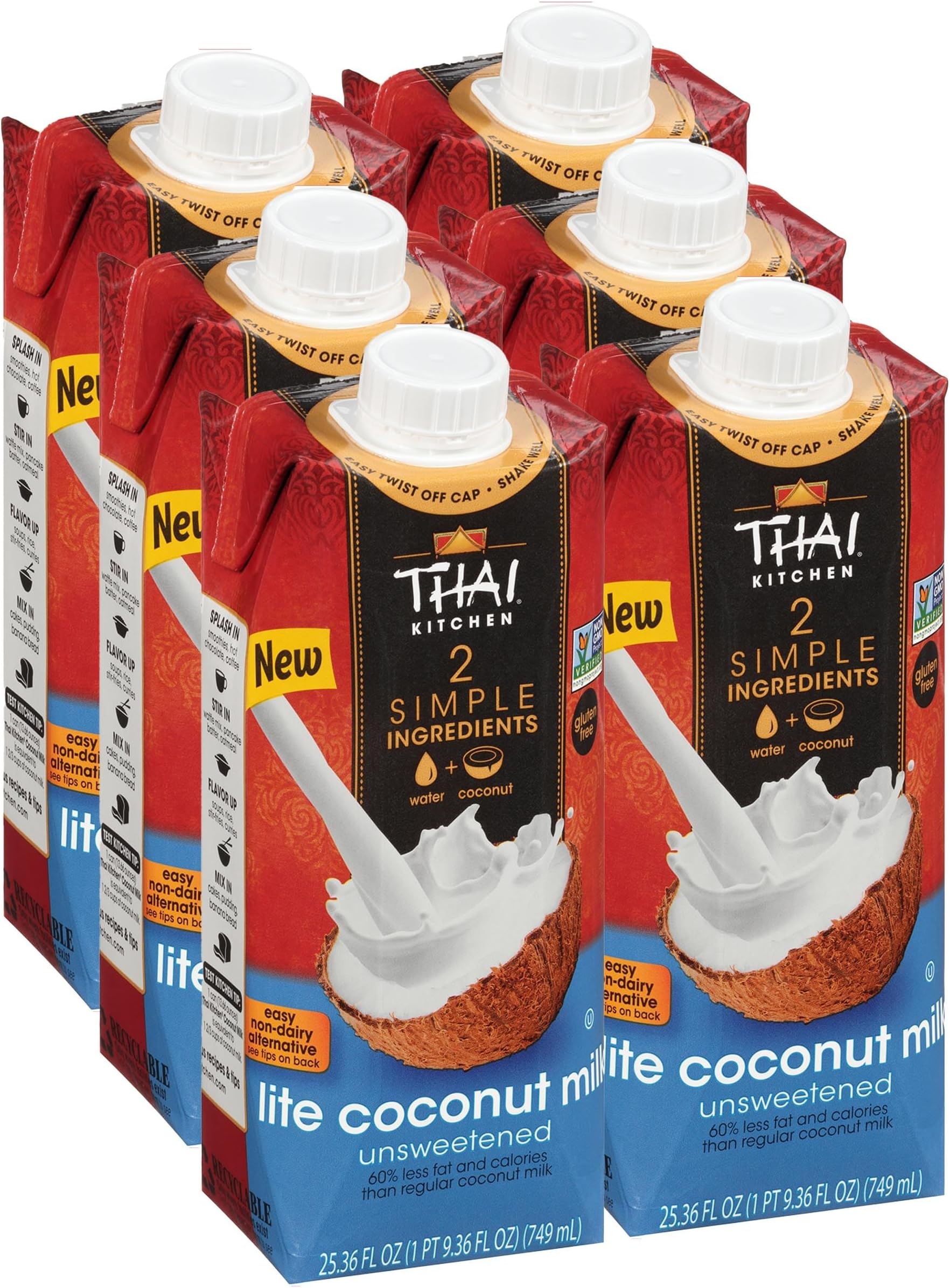 Amazon.com: Thai Kitchen Unsweetened Lite Coconut Milk, 25.36 fl oz ...