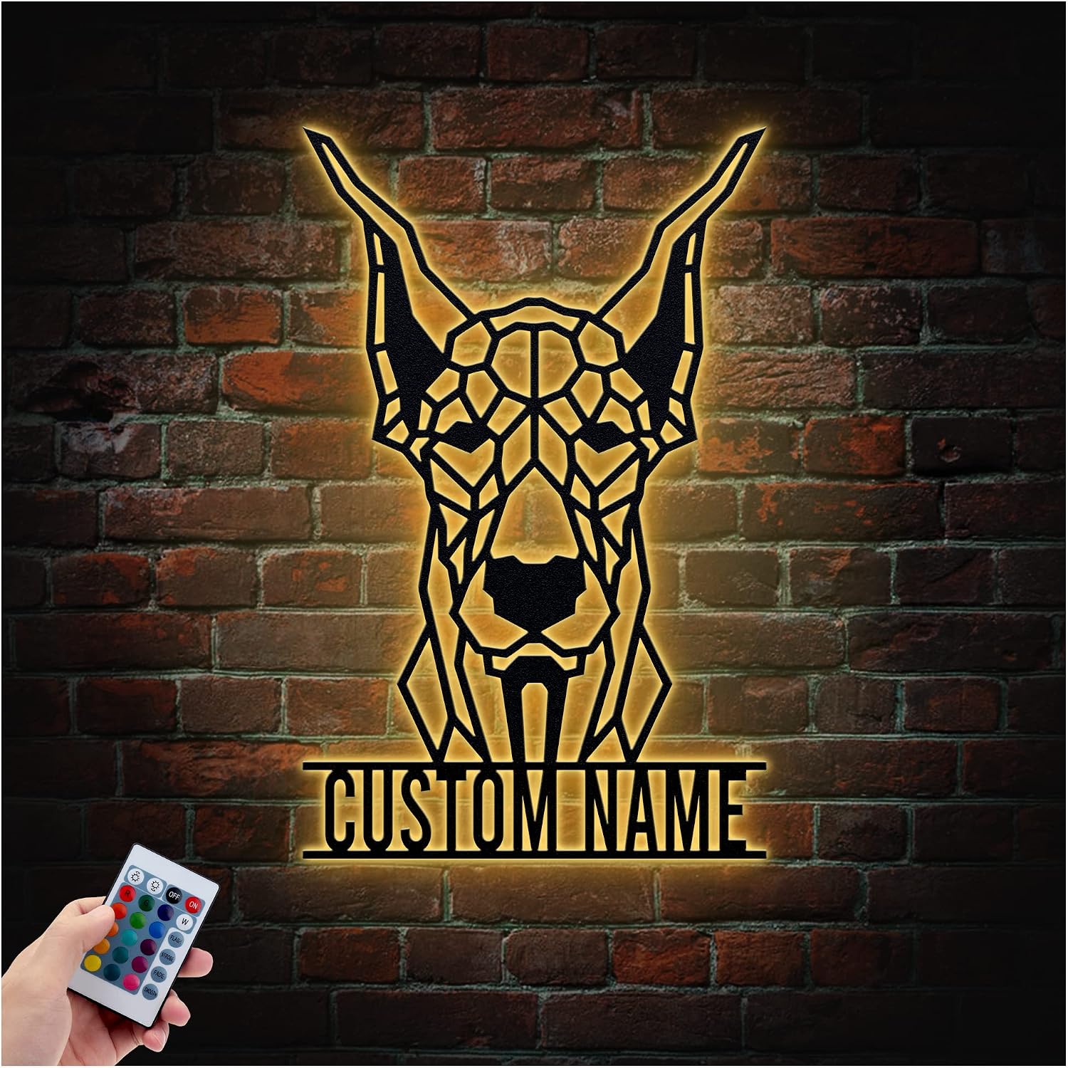 Amazon.com: HUSOUL Personalized Doberman Geometric Metal Wall Art Decor ...