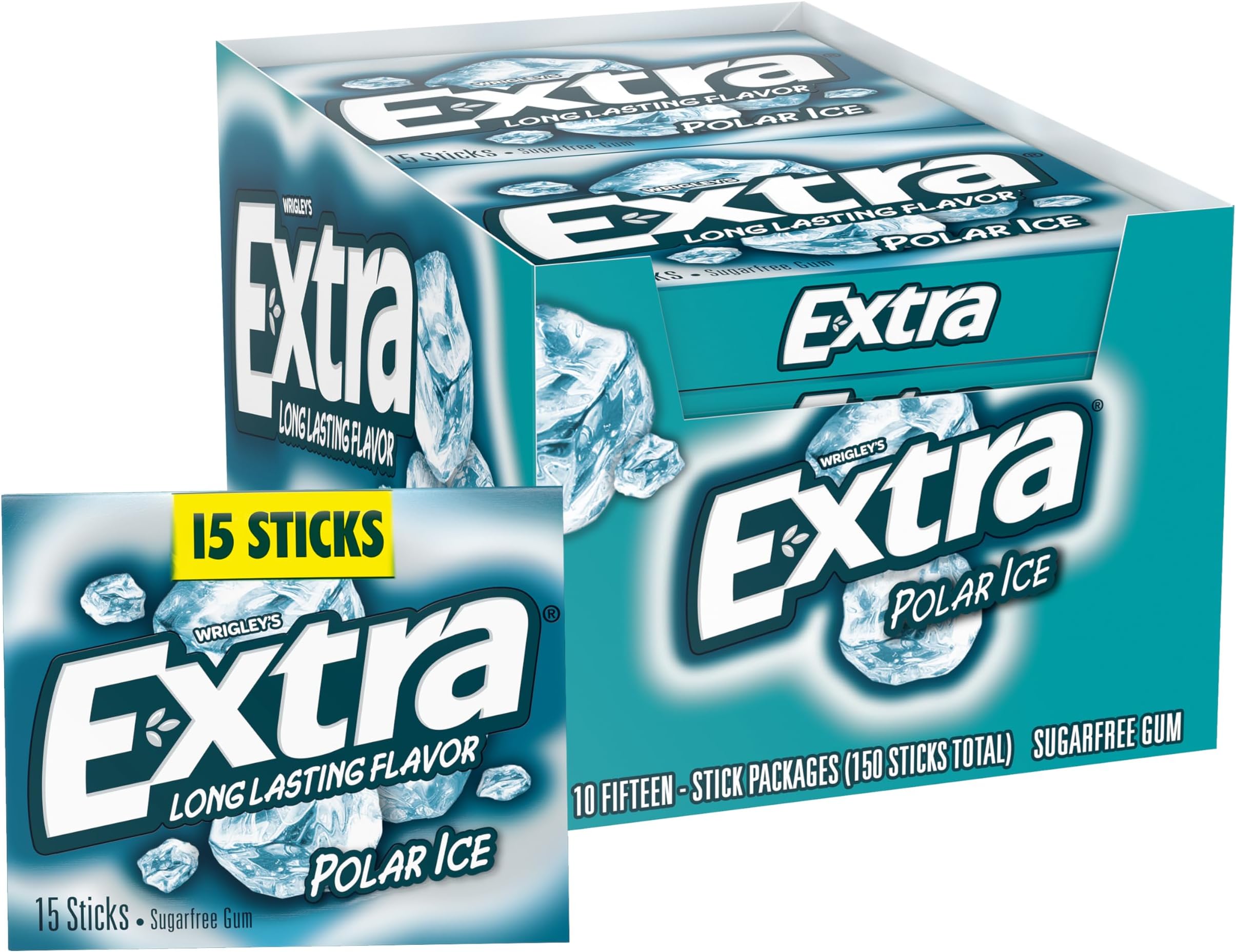 Amazon.com: EXTRA Polar Ice Sugarfree Gum, 15 Sticks (Pack of 10)