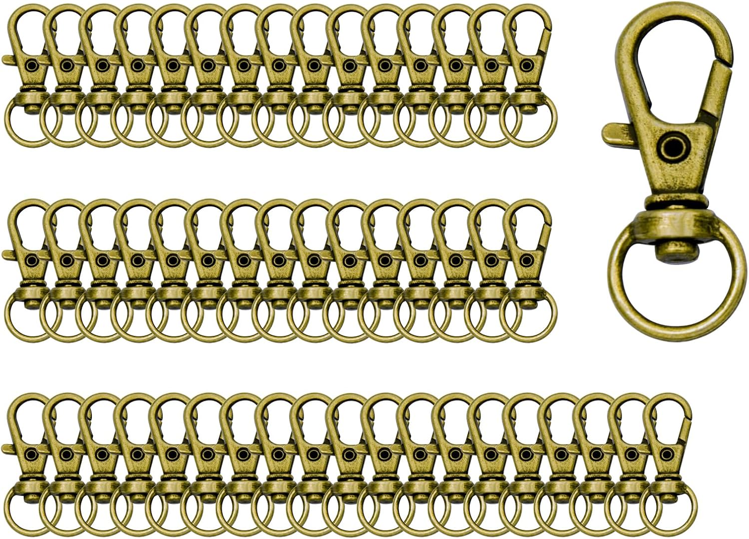 Amazon.com: 50pcs Swivel Snap Hooks Premium Metal Bronze Lobster Claw ...