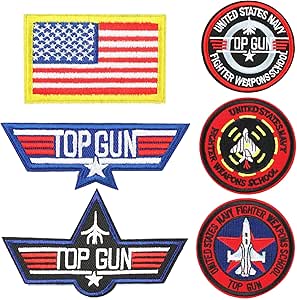 Amazon.com: FunnyLi Top Gun Patches with Hook and Loop Tactical Morale Patch Bundle Full ...