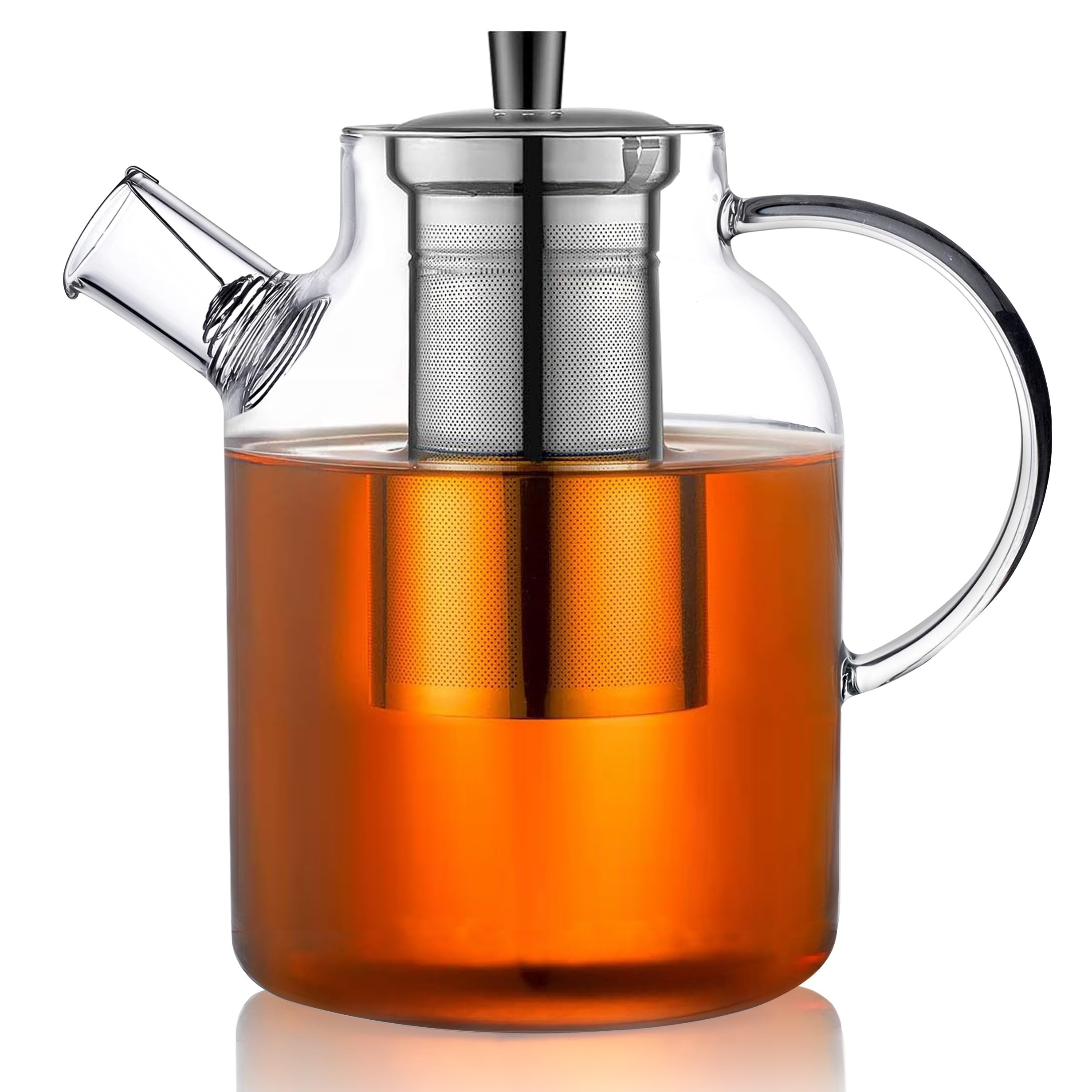 XlavMman 1800ml(60oz) Glass Teapot with Removable Infuser, Stovetop ...