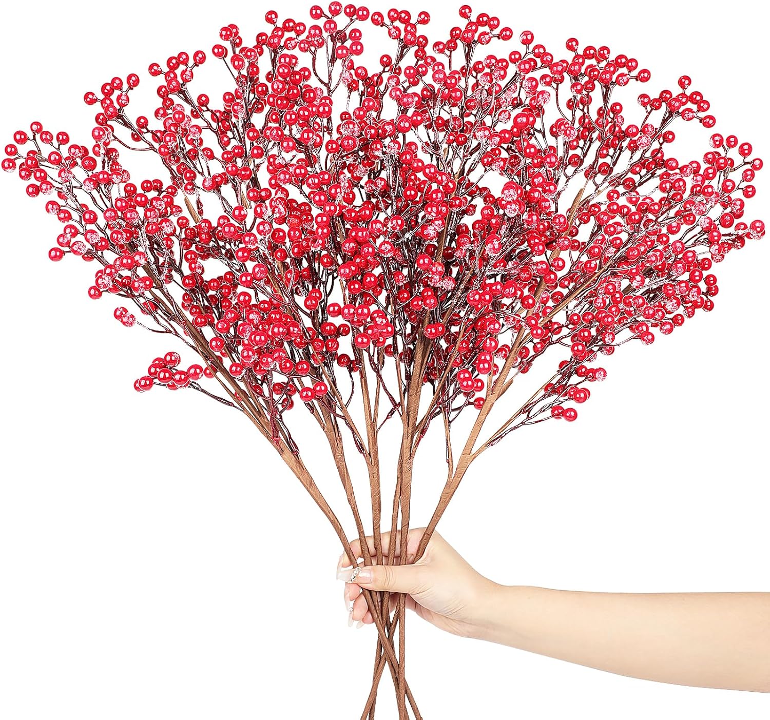 Amazon.com: Wlicon Artificial Red Berry Stems of 6 Packs, 28.7In ...