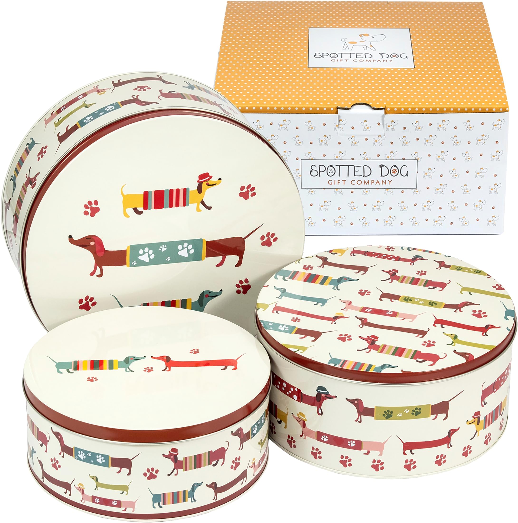 DOITOOL 4 Pcs Christmas Cookie Cake Tins with Lovely Vintage Pattern ...