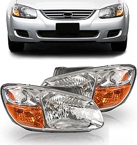 Amazon.com: Tyrigion 2PCS Halogen Headlight Clear Lens Headlamp ...