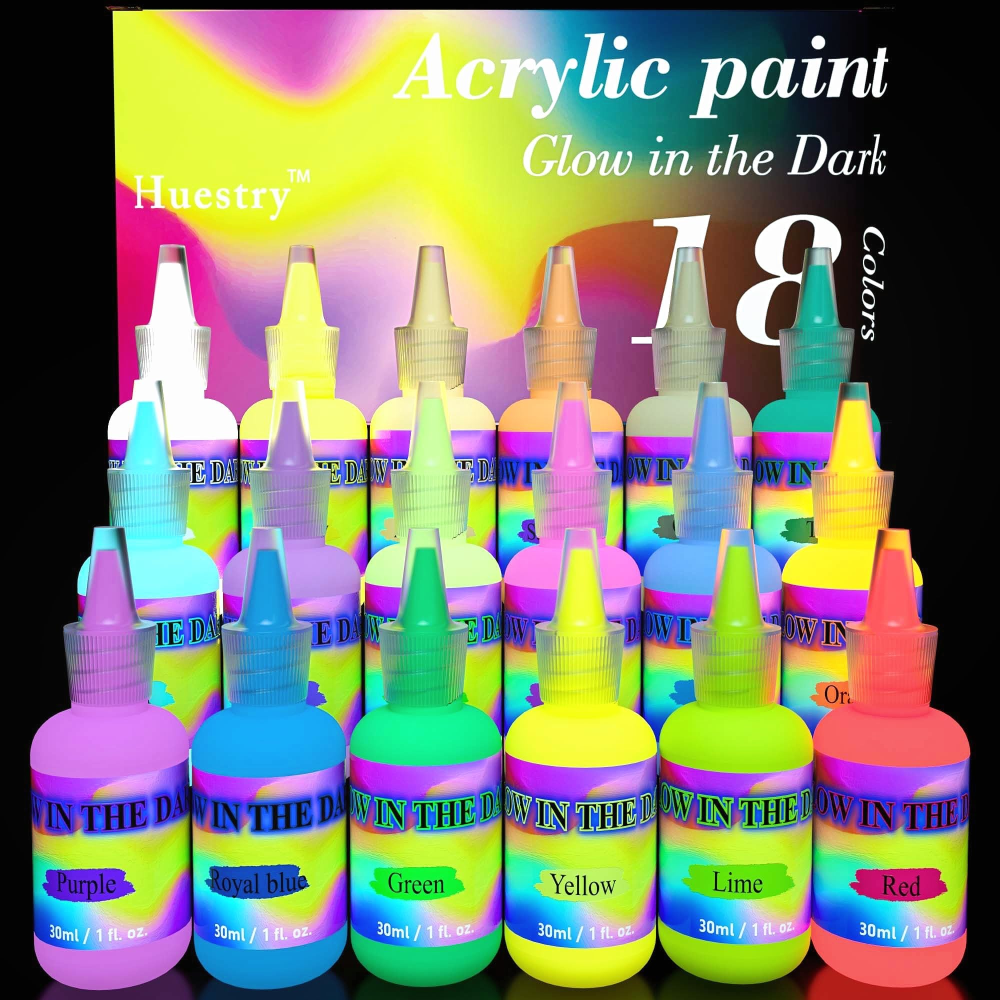 Amazon.com: Acmelight Glow in the Dark Acrylic Paint – Fluorescent Neon ...