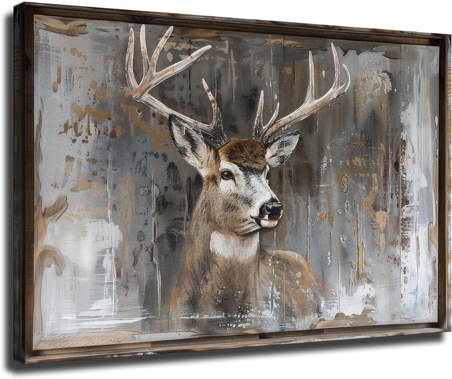 Amazon.com: Deer Canvas Print, Rustic Wall Art, Abstract Natural ...