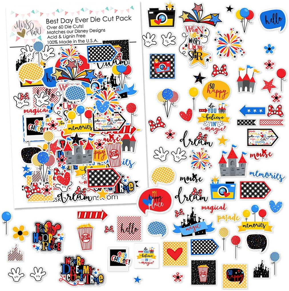 Amazon.com: Paper Die Cuts - Best Day Ever - for Disneyland Walt Disney ...
