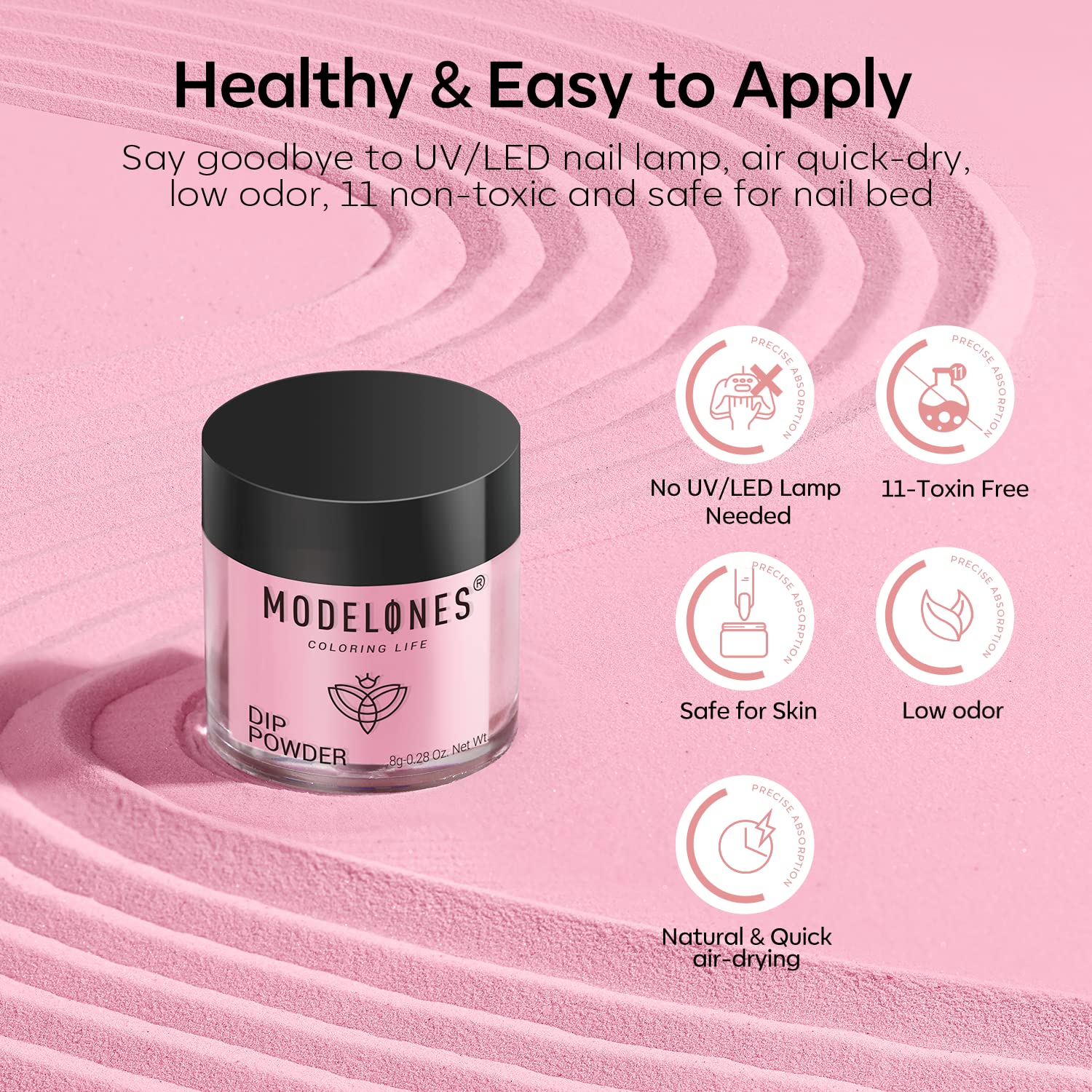 Modelones 32 Pcs Dip Powder Nail Kit Starter, 20 Colors Nude Pink Brown ...