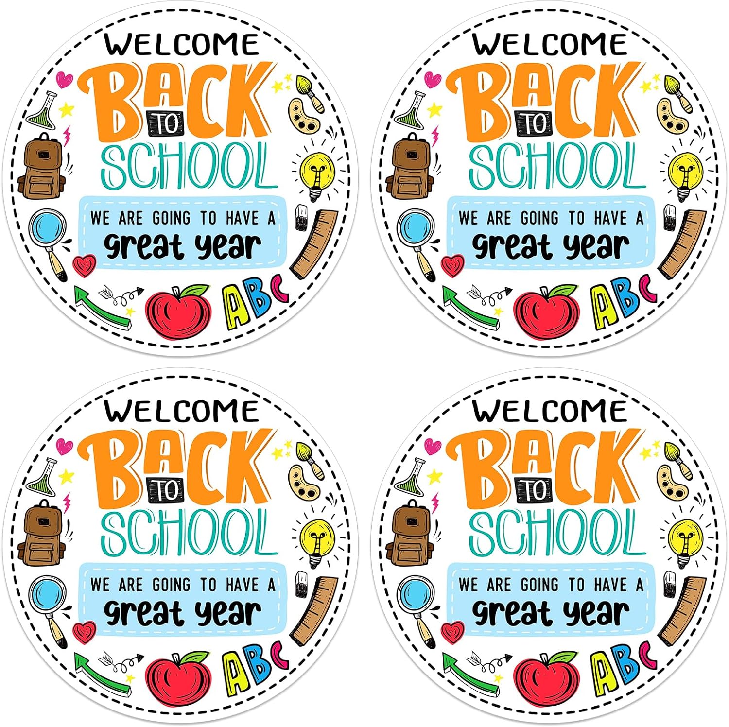 Amazon.com: D4DREAM Welcome Back to School Label Sticker for Students 4 ...