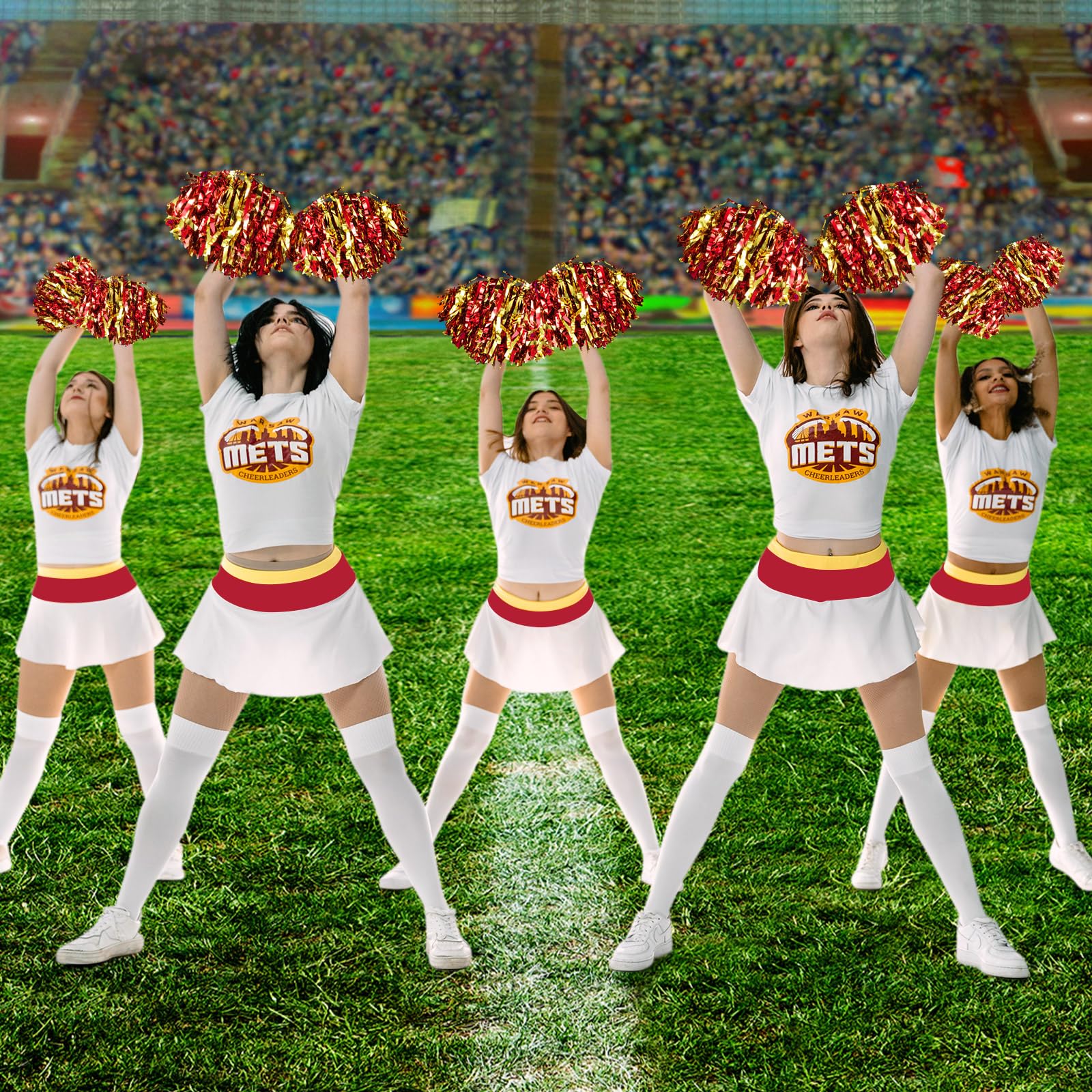 Snapklik.com : 24 Pcs Pom Poms Cheerleading Cheerleader Pom Poms ...