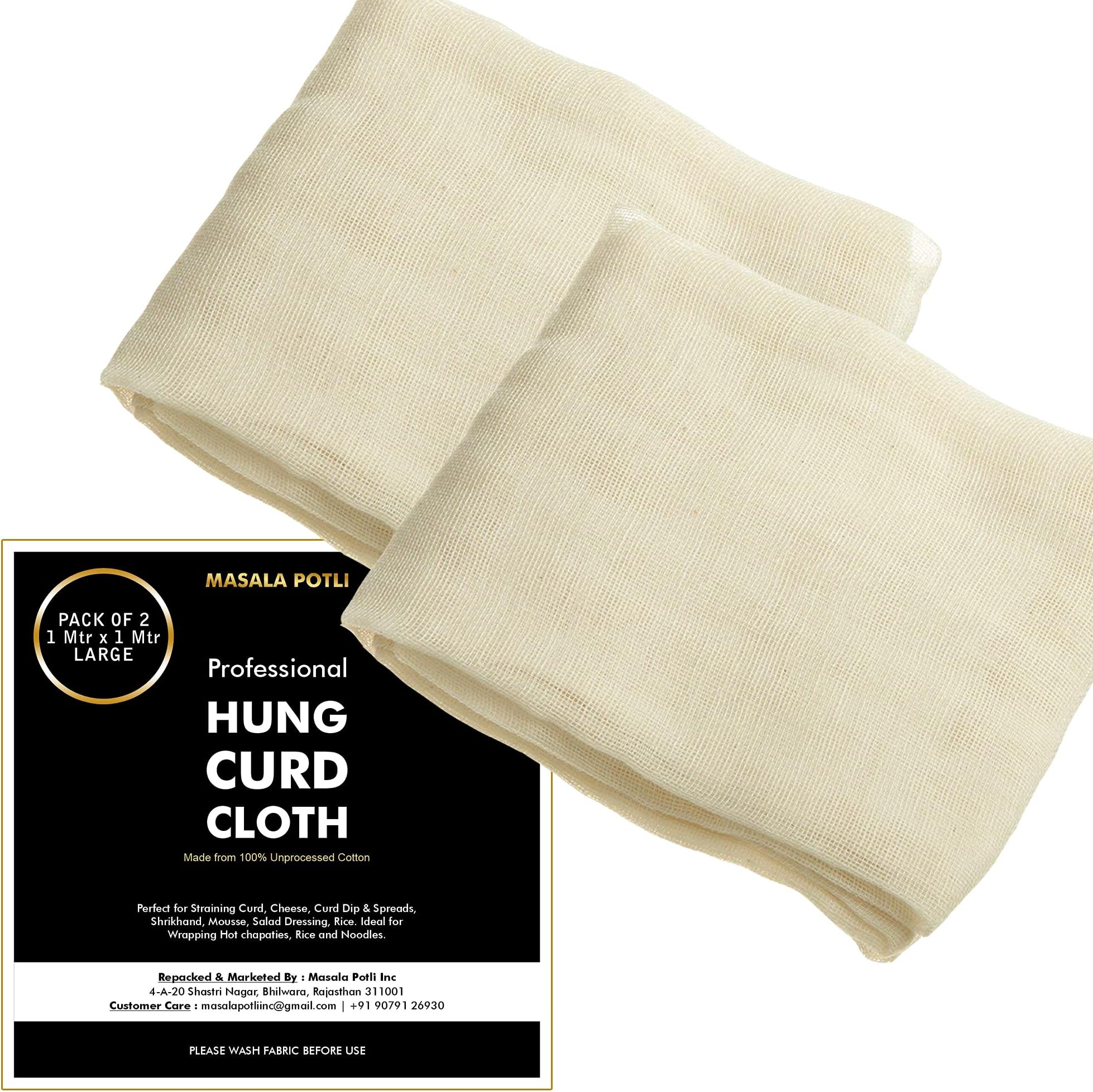 NEERAJ-Hung Muslin Curd Cloth for Straining Curd Cheese, Yogurt ...
