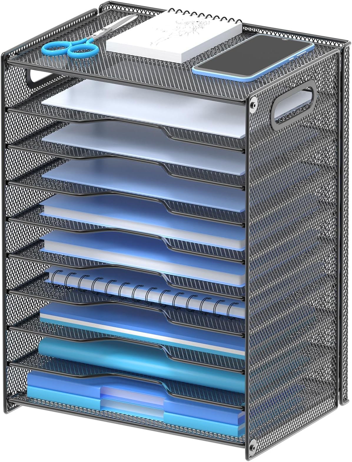 Amazon.com: JMHUD 8-Tier Paper Letter Tray Organizer with Handles, Desk ...