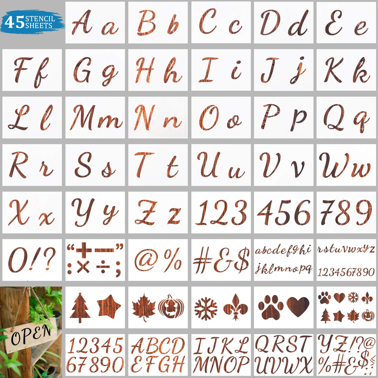 Buy 45 Pieces Letter Stencils For Painting On Wood Alphabet Drawing buy-45-pieces-letter-stencils-for-painting-on-wood-alphabet-drawing