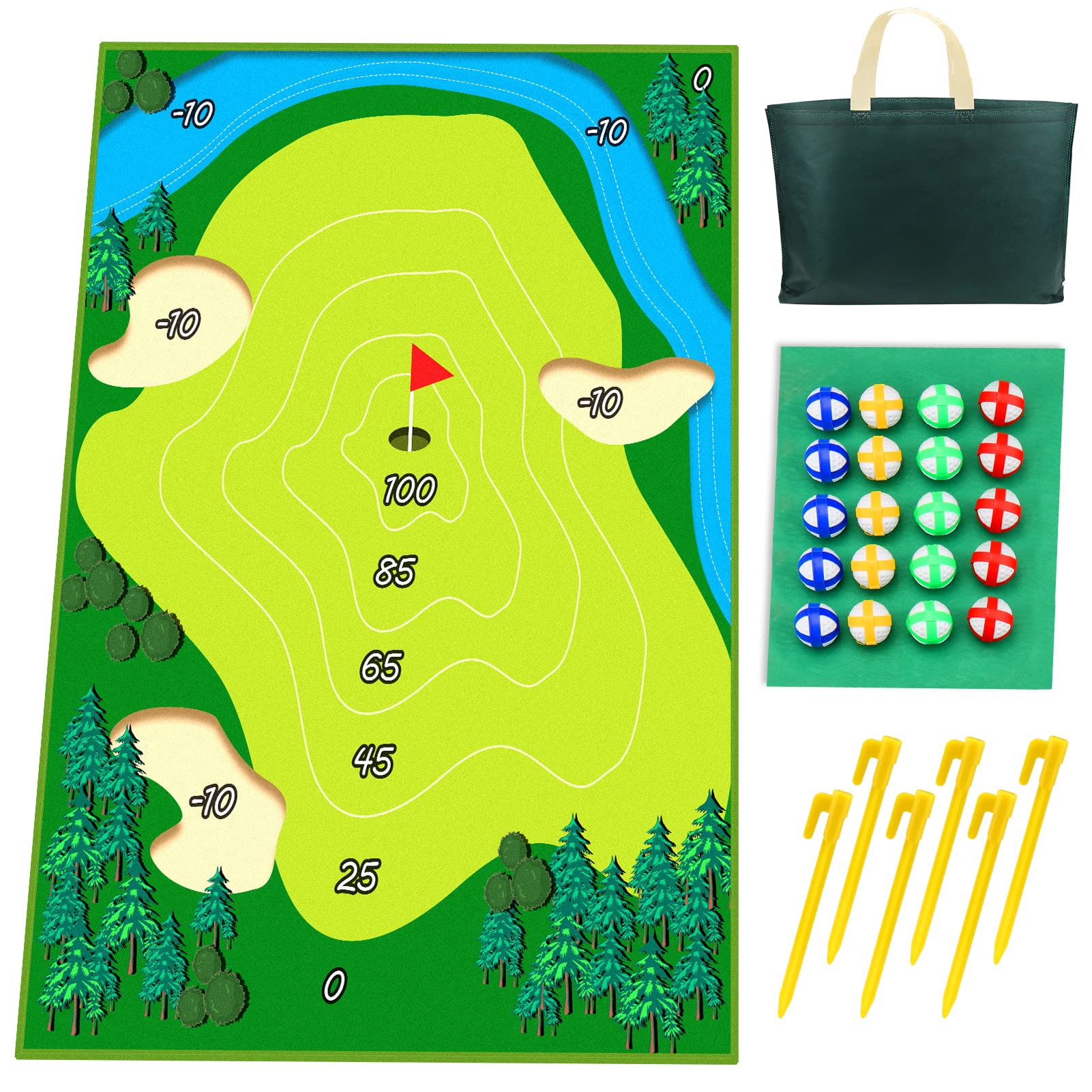 Xangnier Velcro Golf Chipping Game With 20 Stick Golf Balls ...