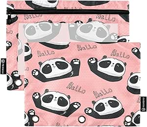 Amazon.com: CUPADA Cute Panda Pink Pencil Pouch for 3 Ring Binder ...