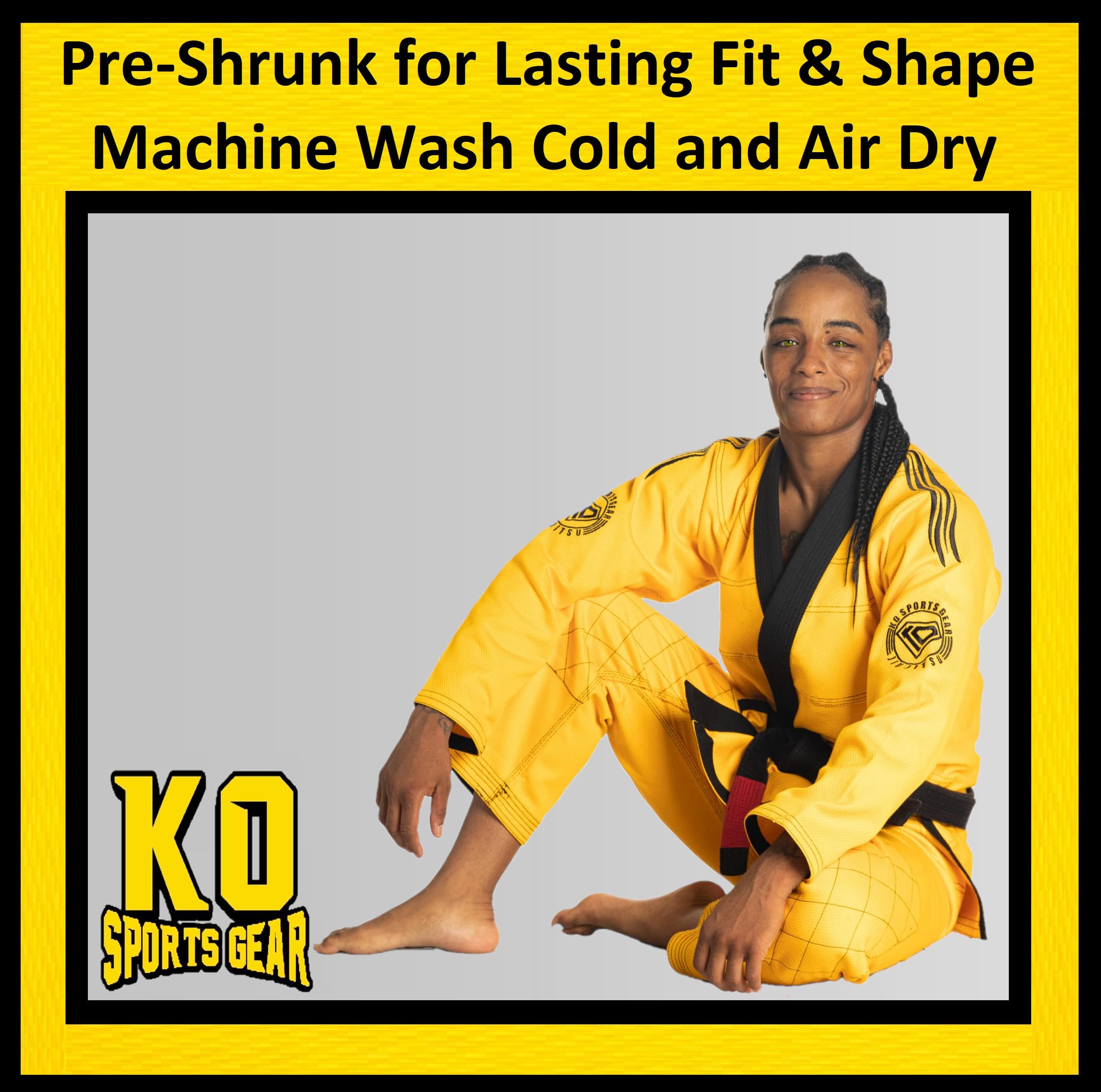 Snapklik.com : KO Sports Gear Adult Yellow Gi Uniform Set, BJJ Jiu ...