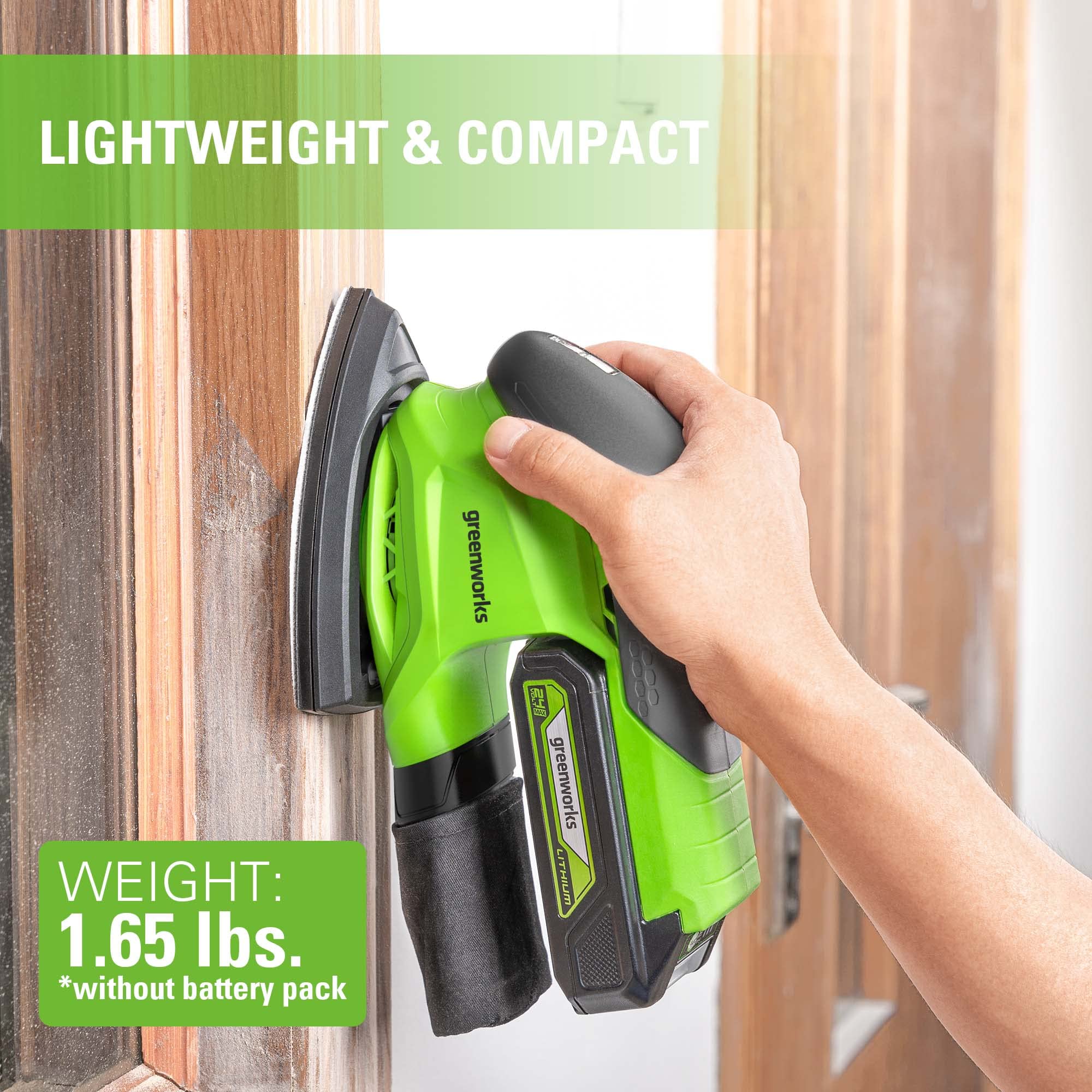 Snapklik.com : Greenworks 24V Cordless Finishing Sander 11,000 OPM ...